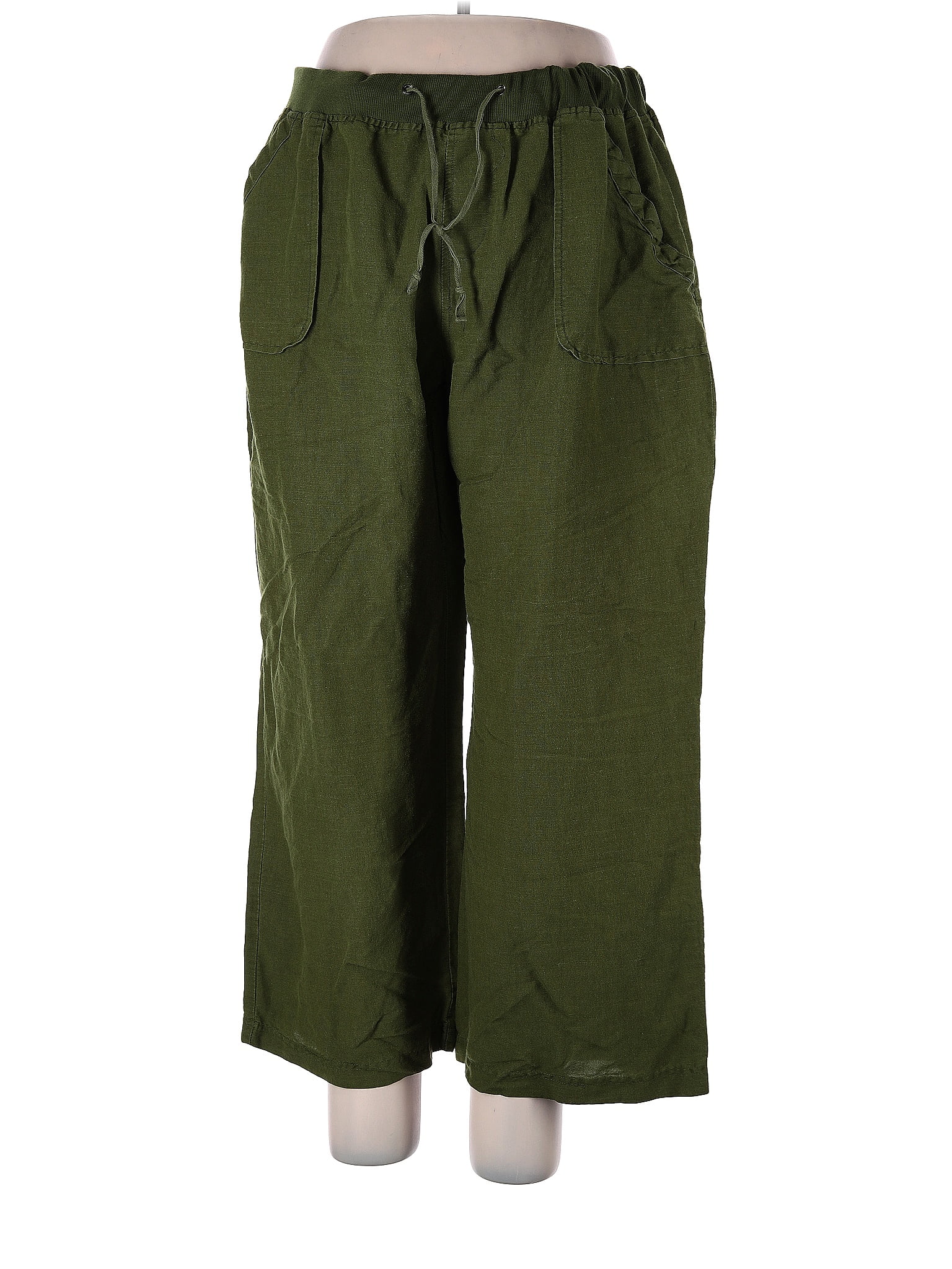 Ashley Stewart Solid Green Linen Pants Size 20 (Plus) - 63% off | thredUP