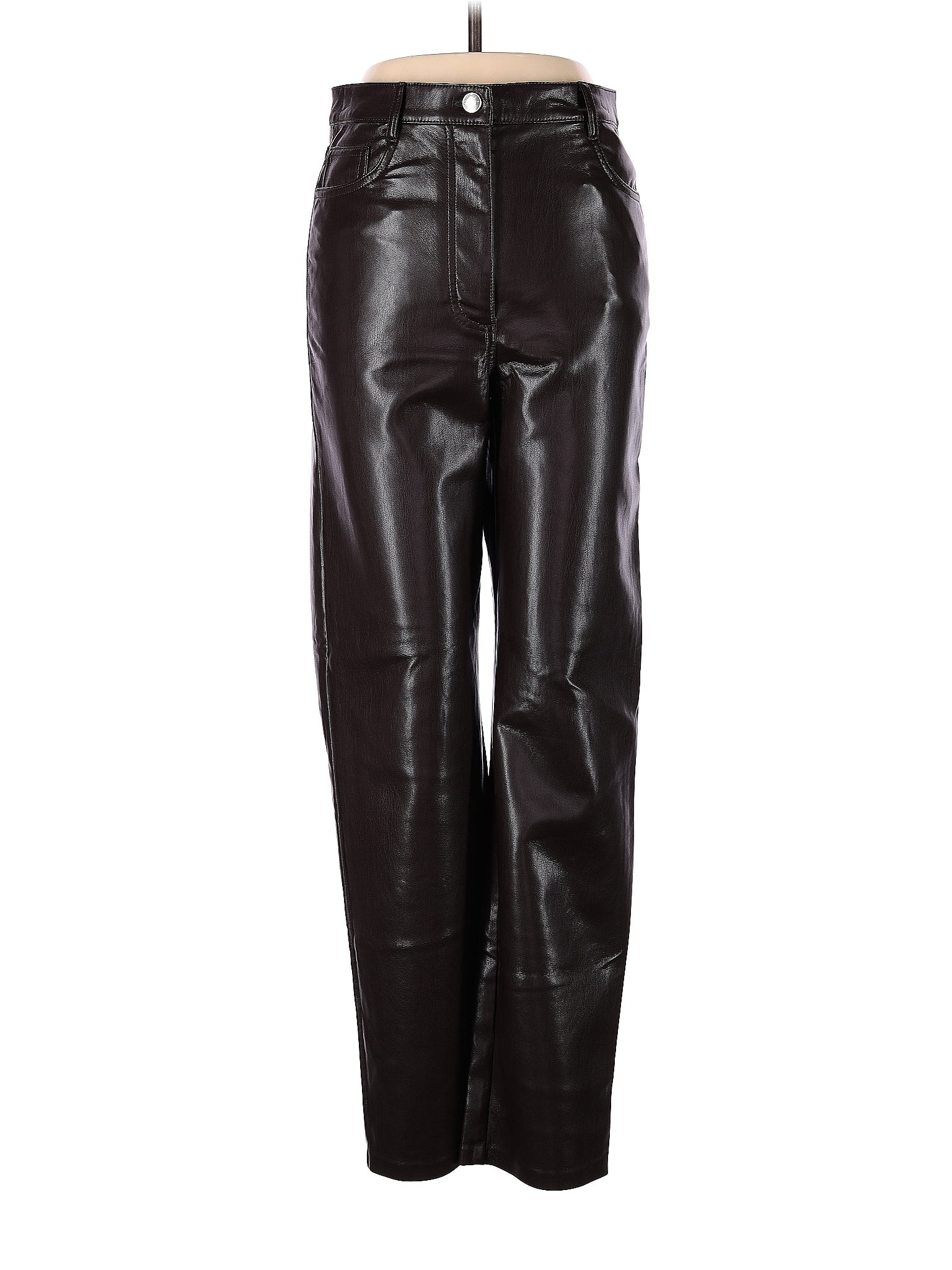Wilfred 100% Polyurethane Solid Black Faux Leather Pants Size 6 - 71% ...