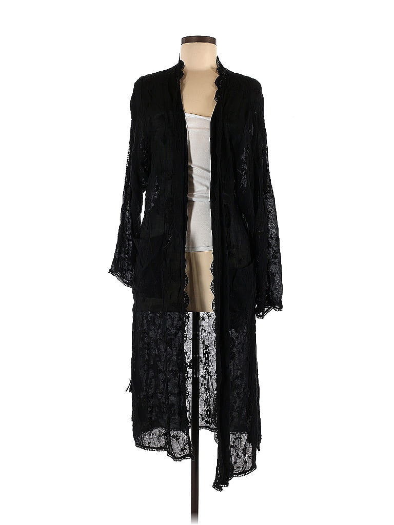 Assorted Brands Solid Black Kimono Size M - 44% off | thredUP