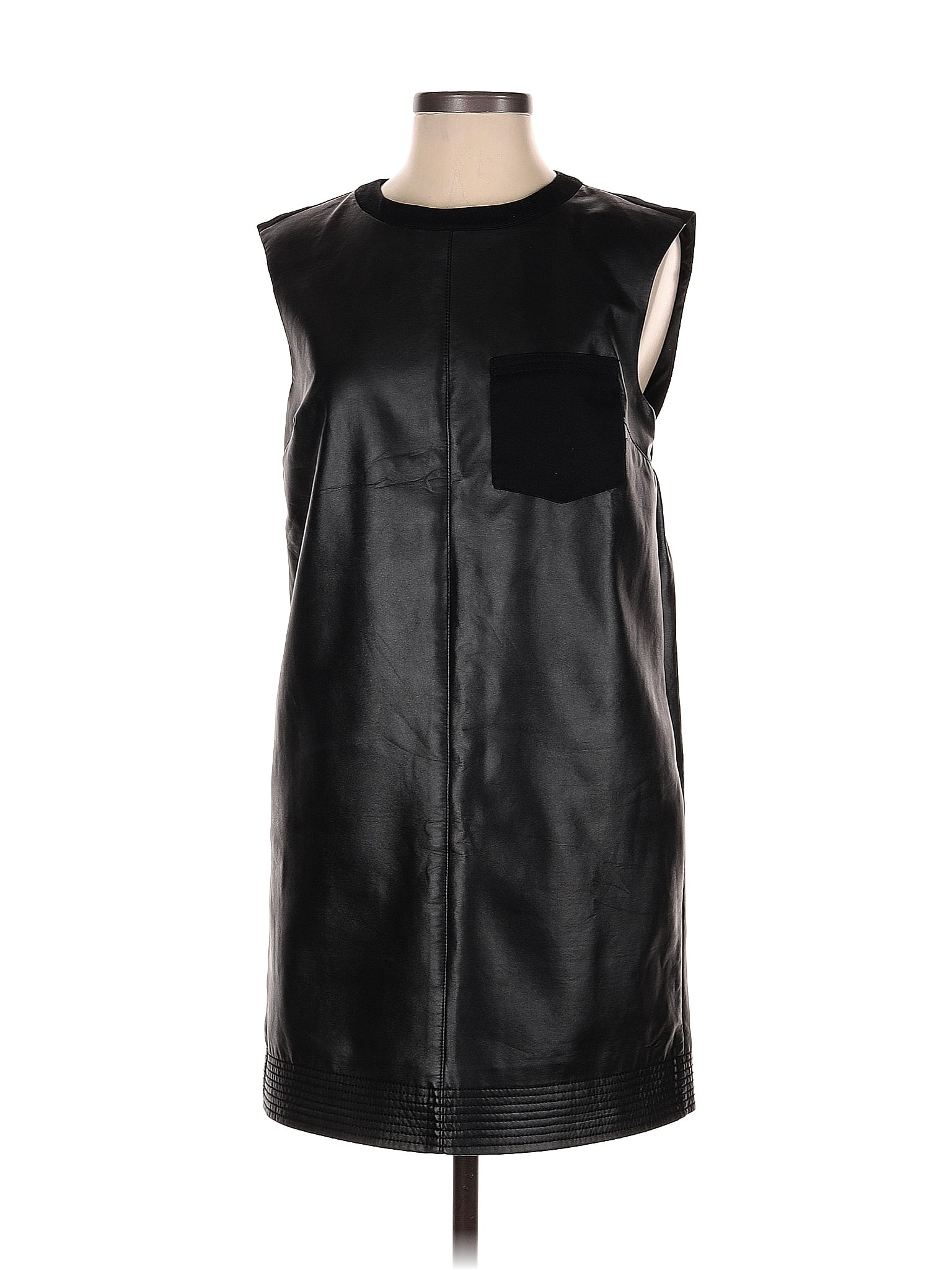 Rachel Rachel Roy 100 Polyurethane Solid Black Cocktail Dress Size S