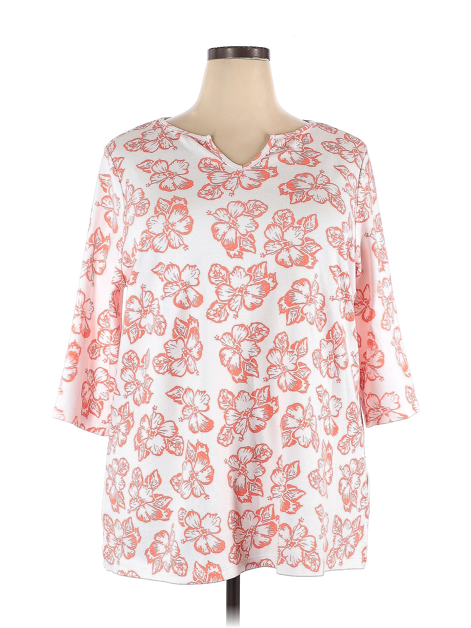 Quacker Factory White Long Sleeve T-Shirt Size 2X (Plus) - 65% off ...