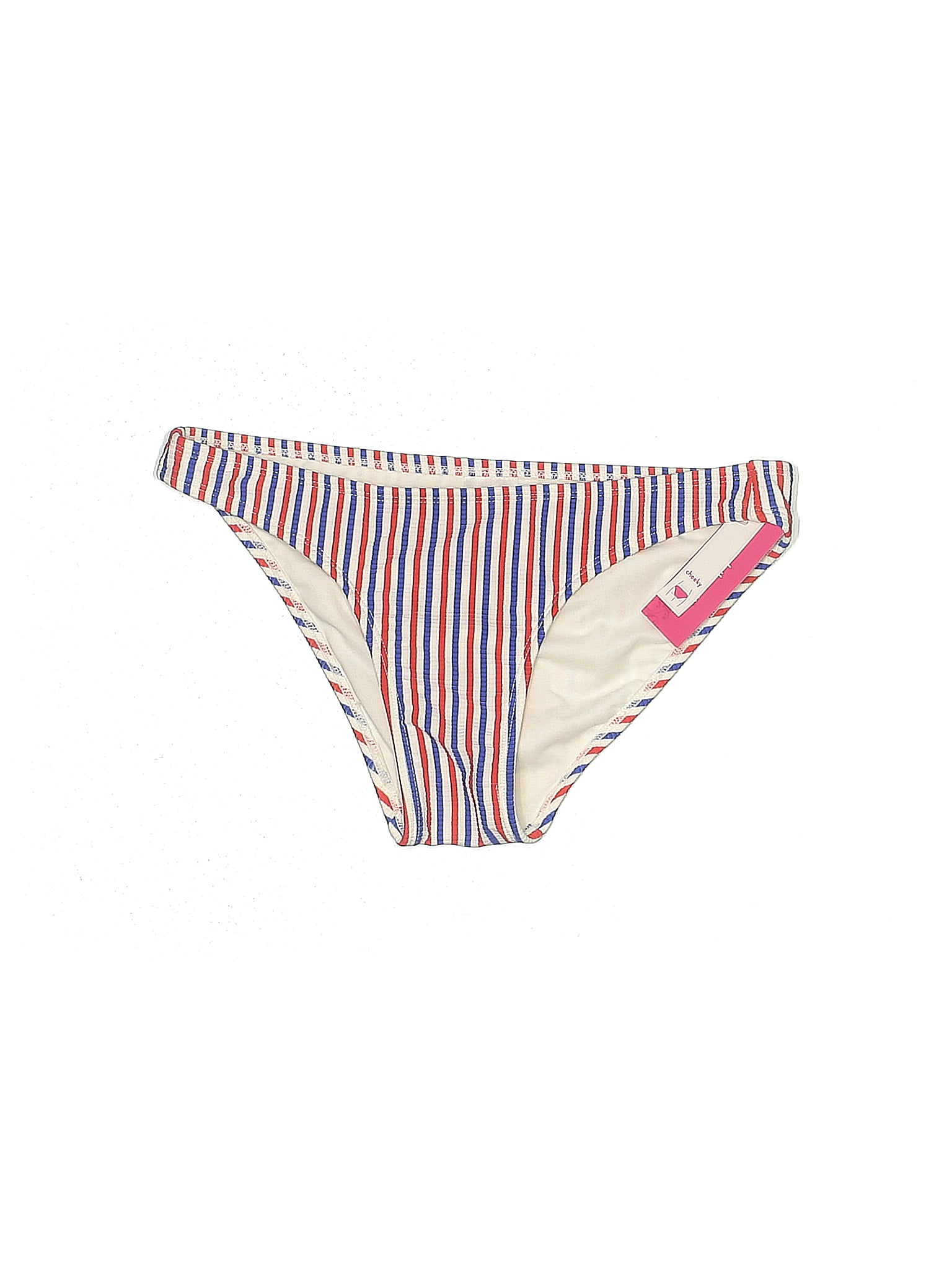 Xhilaration 100 Recycled Plastic Stripes Ivory Swimsuit Bottoms Size M