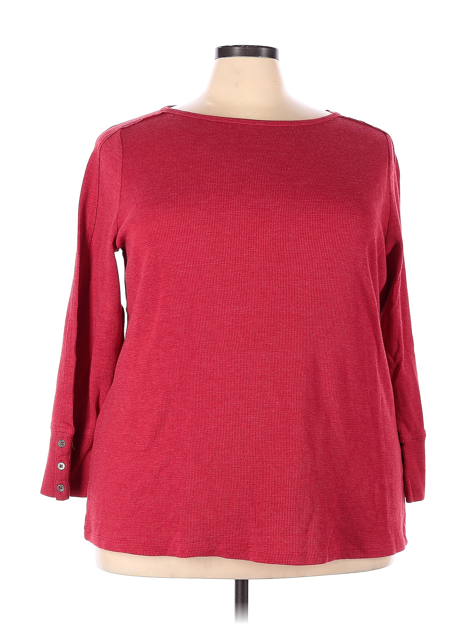 Cj Banks Color Block Red Burgundy Long Sleeve Top Size 3X (Plus) - 66% ...