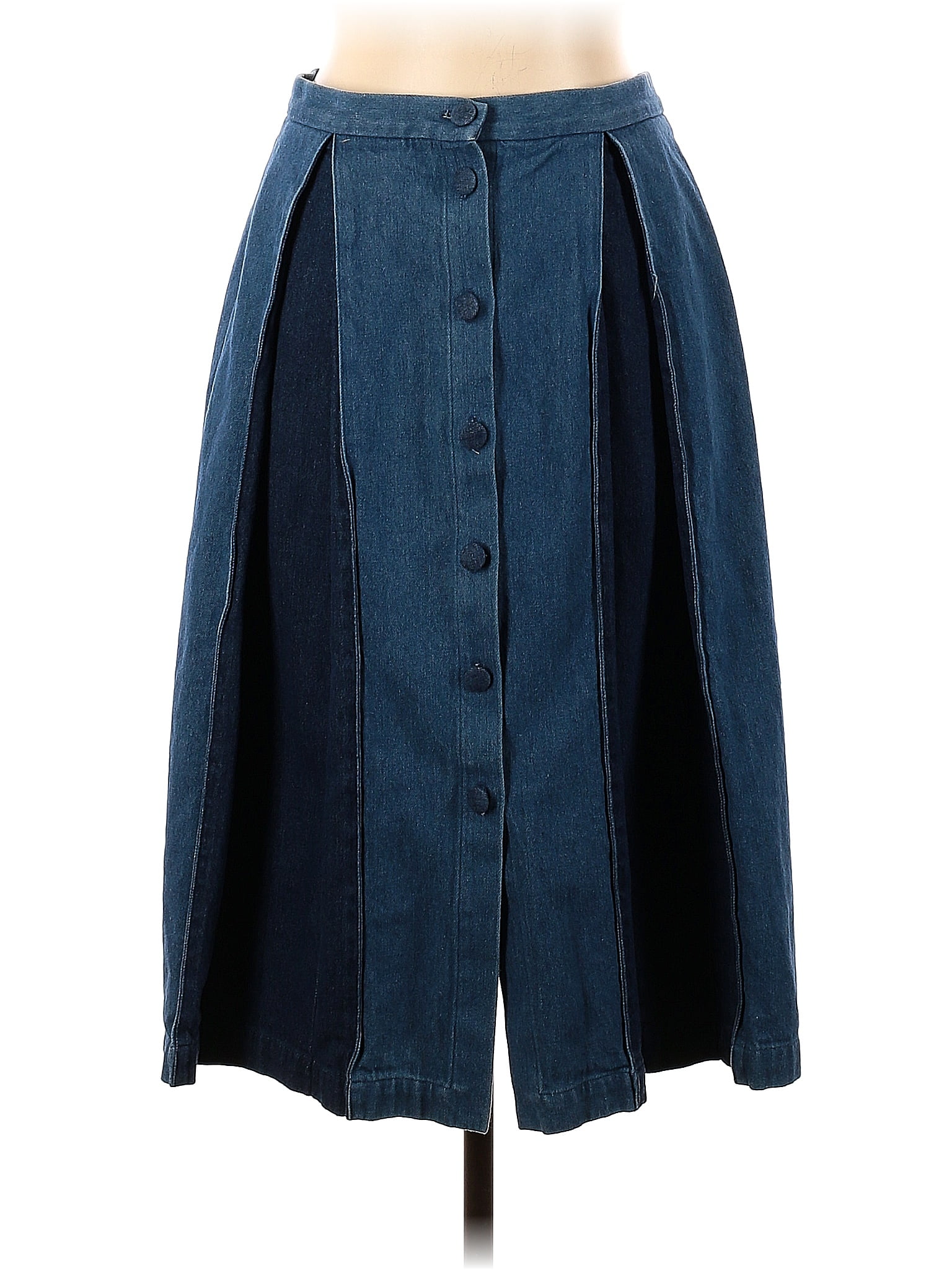 Deborah Lyons Solid Blue Sara Denim Skirt Size 16 (UK) - 82% off | thredUP