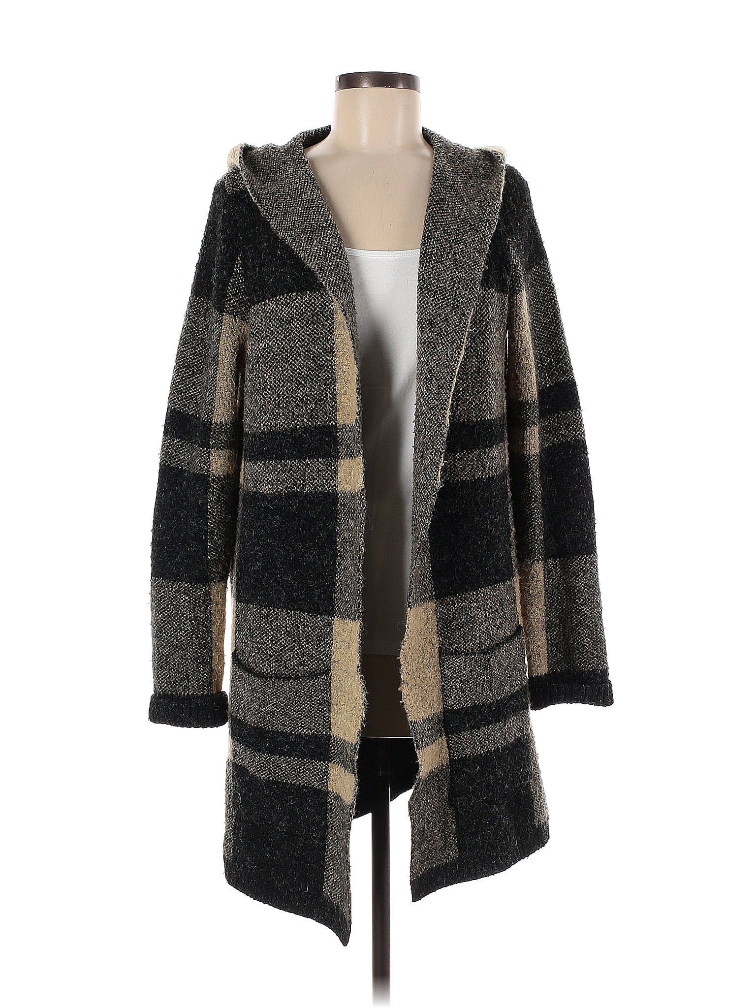 Cyrus Plaid Gray Cardigan Size M - 51% off | thredUP