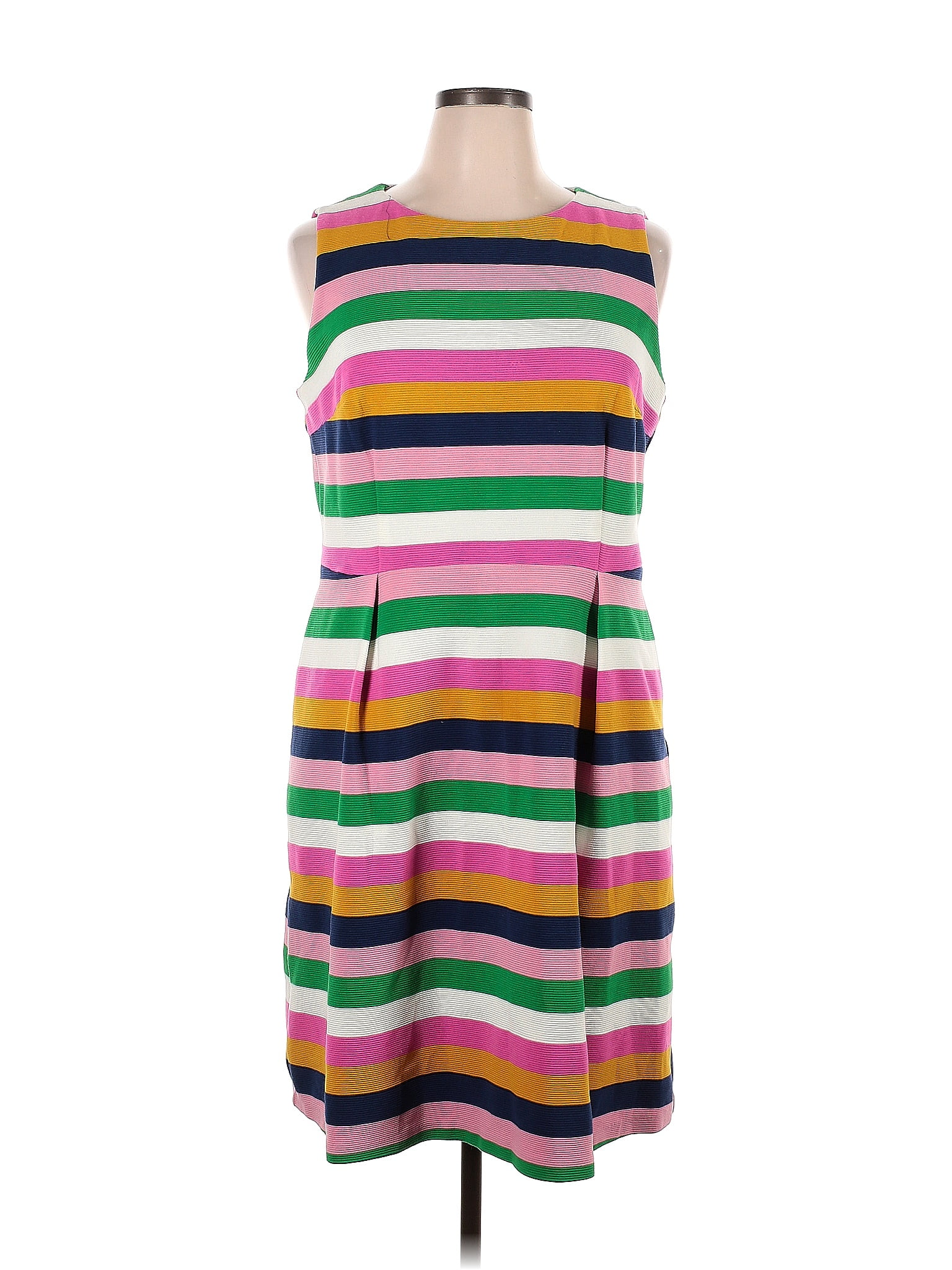 Boden Stripes Multi Color Pink Casual Dress Size 16 18 58 Off