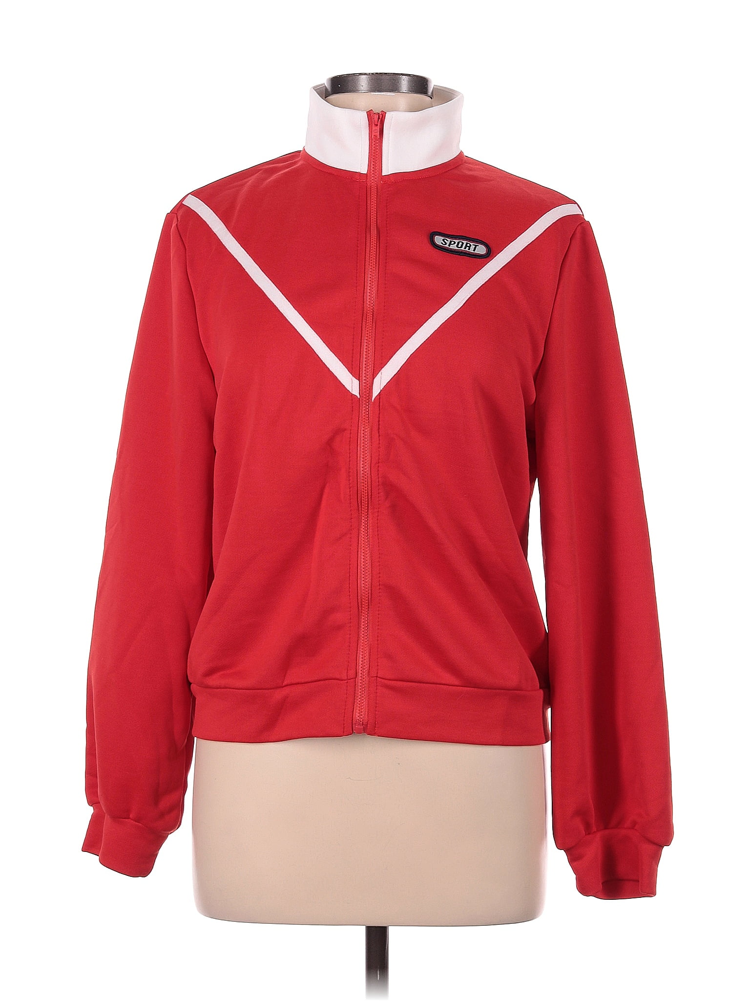 Shein 100% Polyester Solid Red Track Jacket Size M - 57% off | thredUP