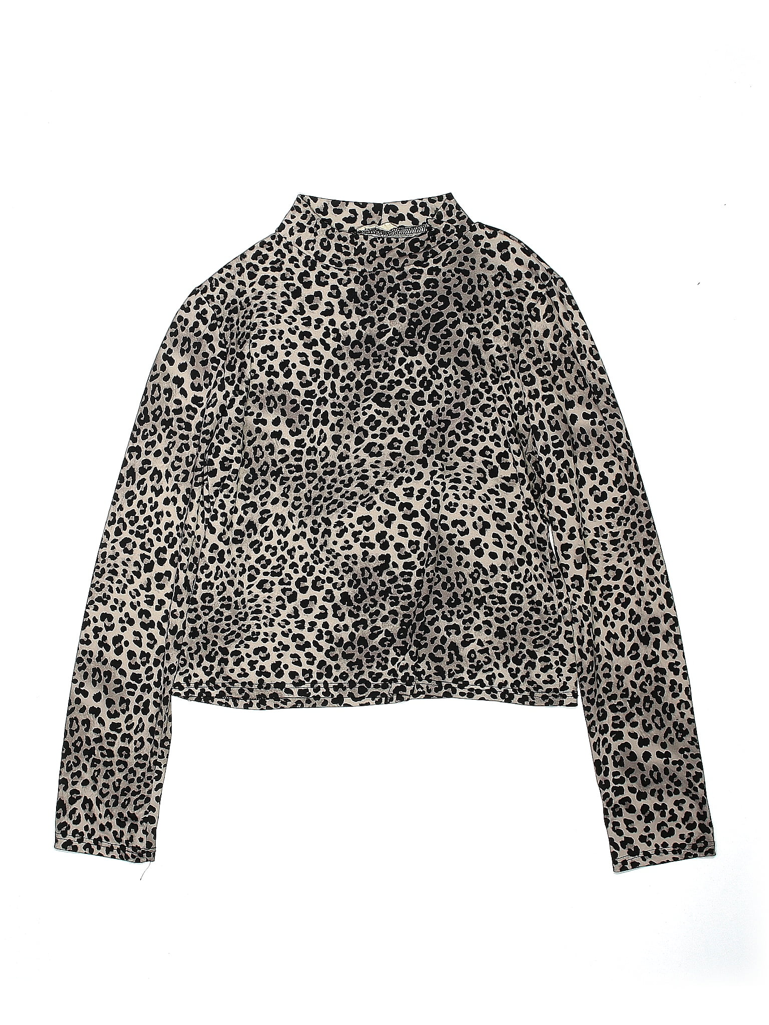 Olivia Rae Leopard Print Brown Long Sleeve Turtleneck Size X-Large ...