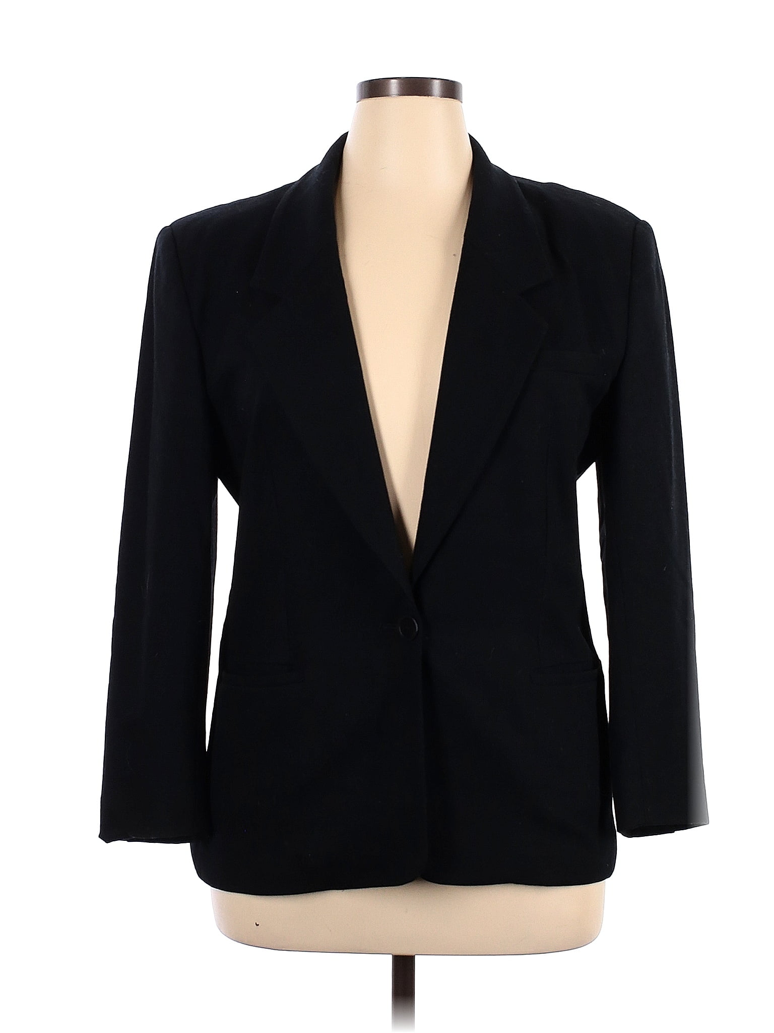 Jones New York 100% Wool Solid Black Wool Blazer Size 14 - 74% off | thredUP