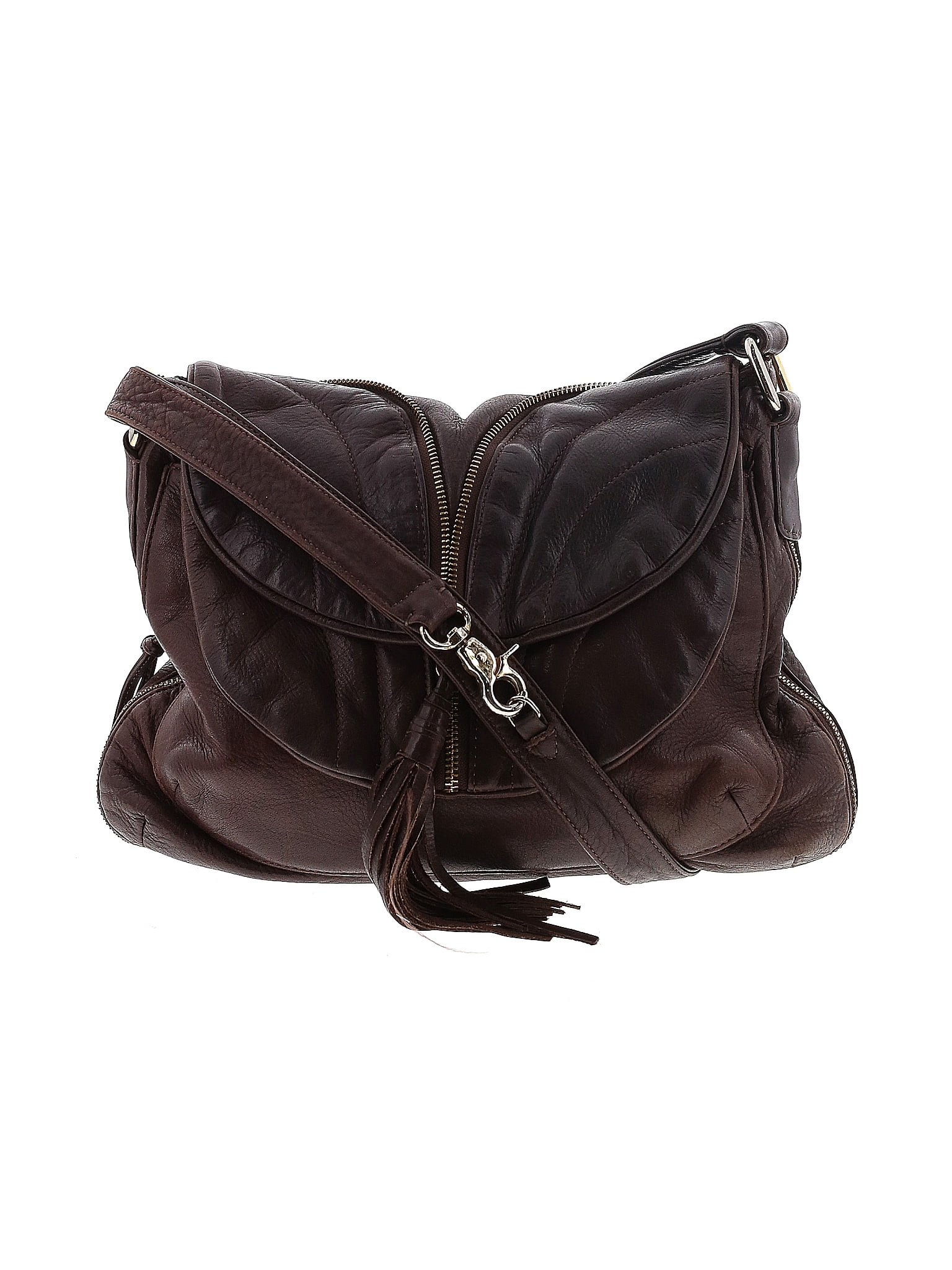 Zina Eva 100% Leather Solid Brown Leather Crossbody Bag One Size - 64% ...