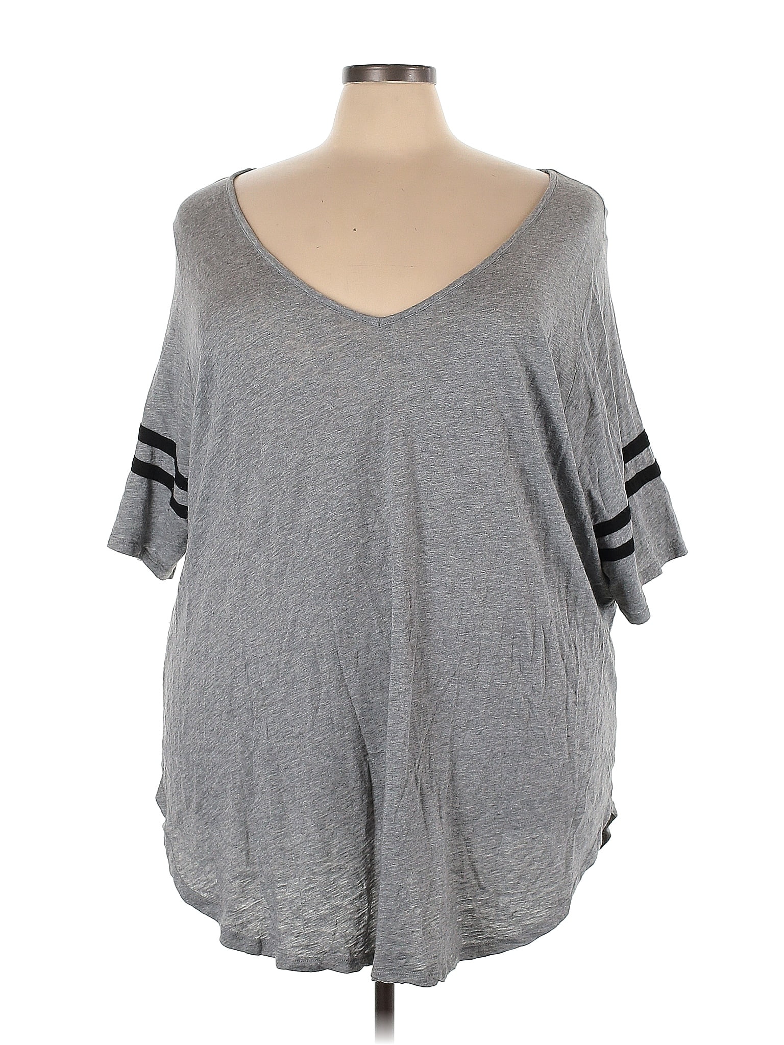 Torrid Marled Gray 3/4 Sleeve T-Shirt Size 5X Plus (5) (Plus) - 52% off ...