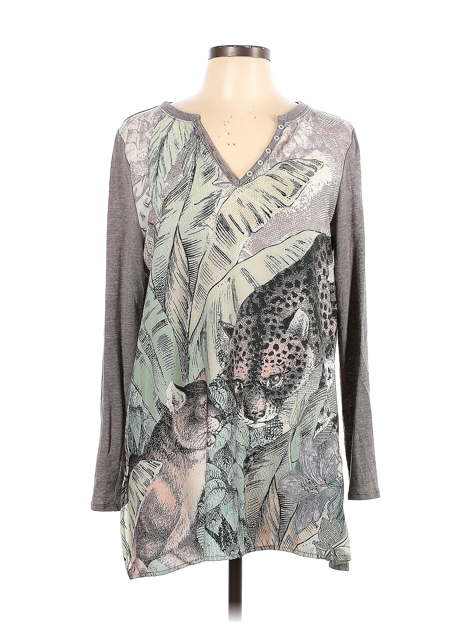 Akemi + Kin Gray Long Sleeve Top Size L - 67% off | thredUP