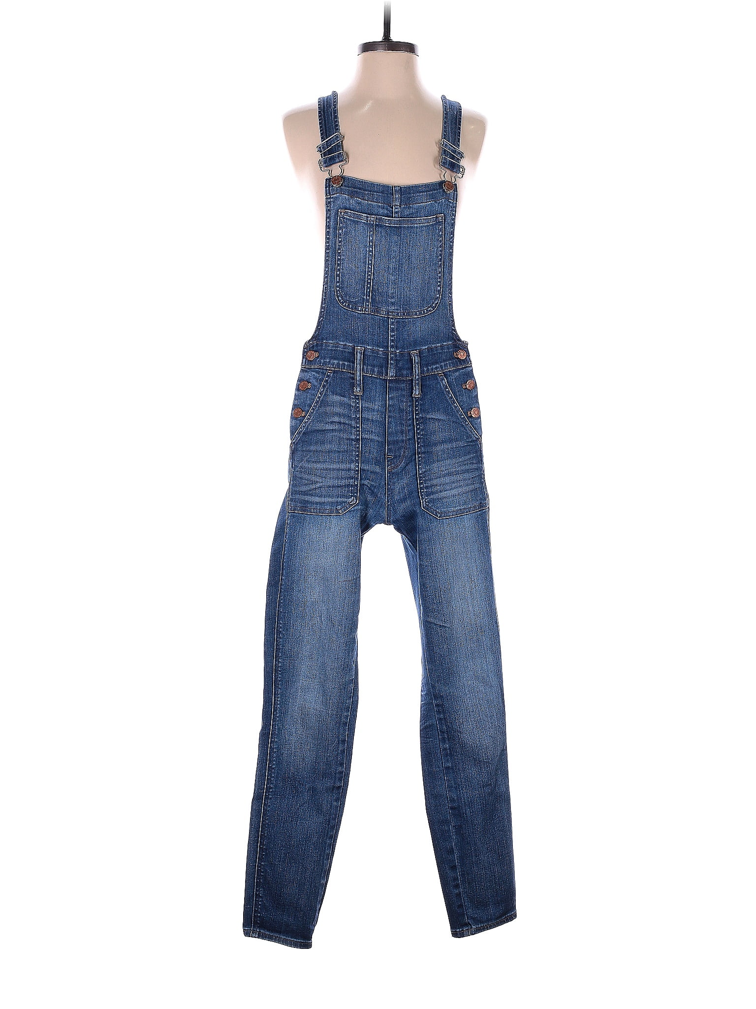 Madewell Solid Blue Overalls Size XS - 53% off | ThredUp