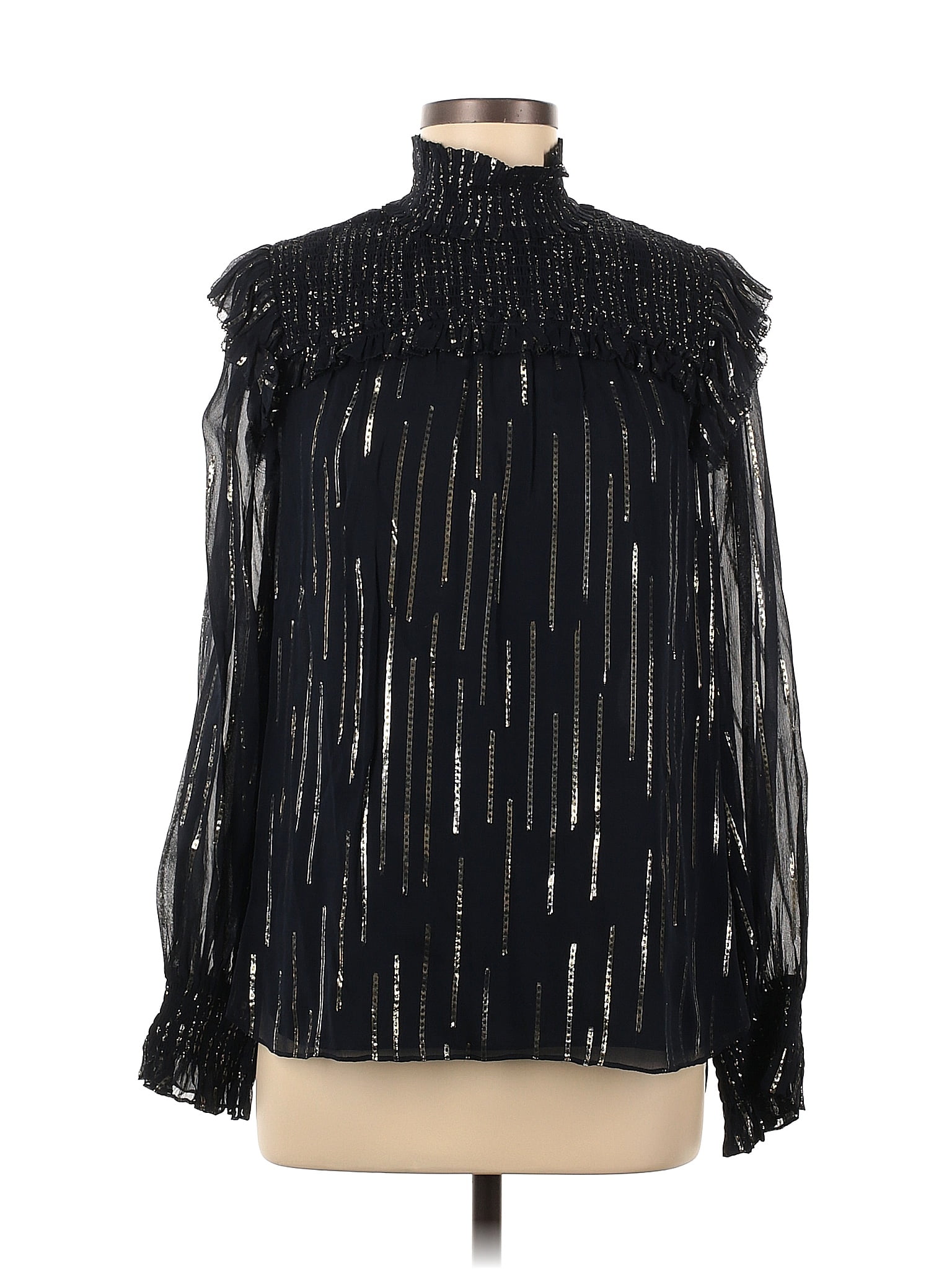 Elie Tahari Black Long Sleeve Blouse Size M 81 Off Thredup