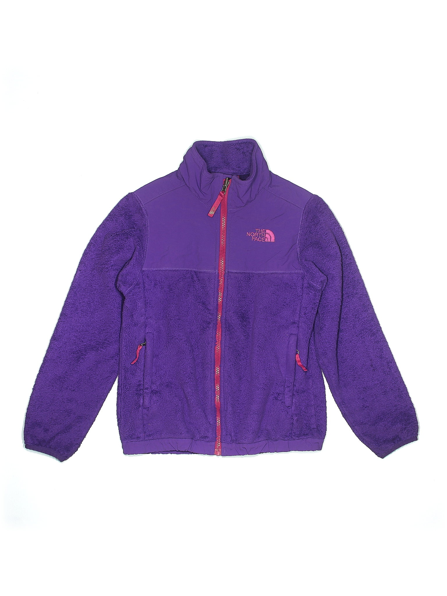 The North Face 100% Polyester Solid Purple Fleece Jacket Size 10 - 12 ...