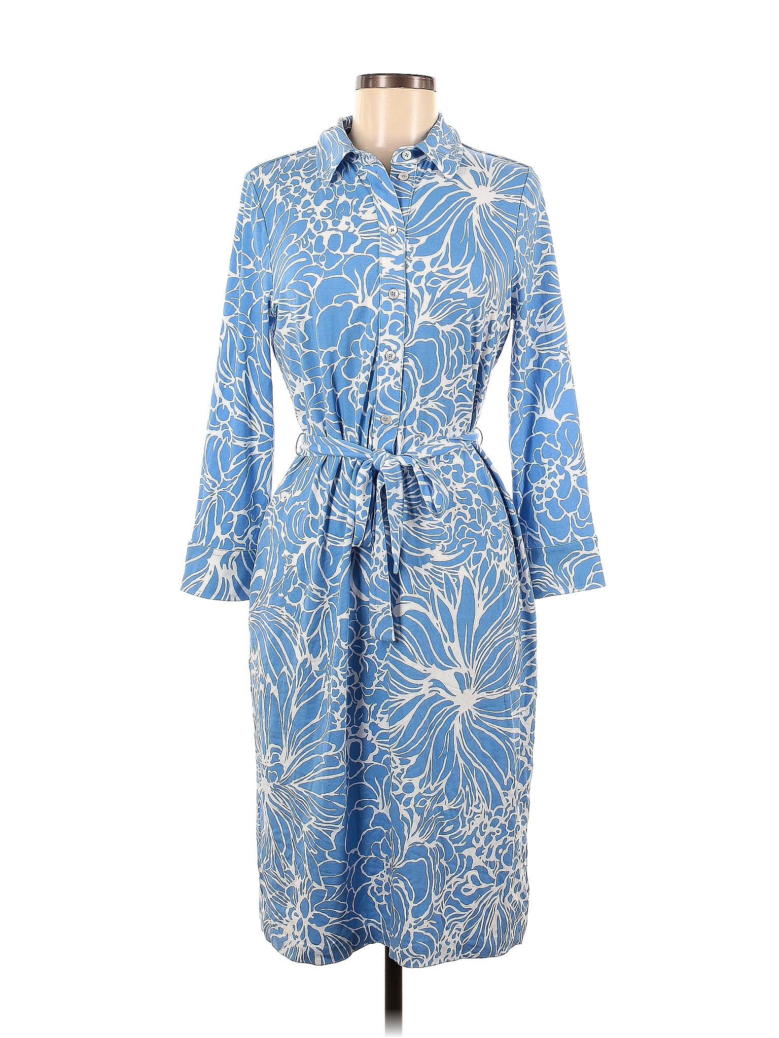 Talbots Floral Blue Casual Dress Size M 70 Off Thredup