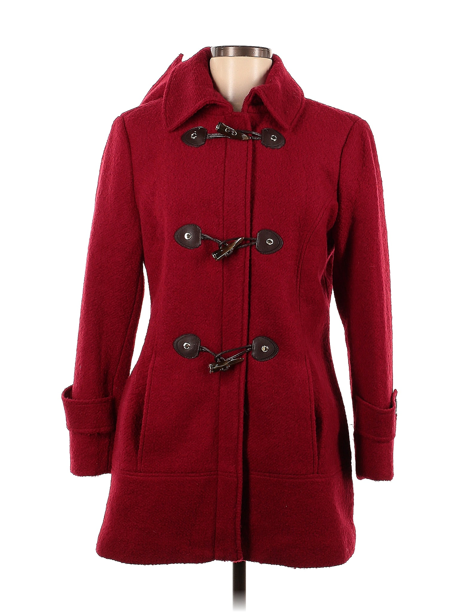 Calvin Klein Solid Red Coat Size M 67 Off Thredup