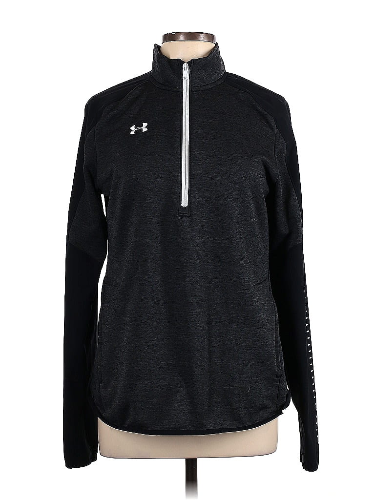 Under Armour 100% Polyester Solid Black Track Jacket Size L - 57% off ...