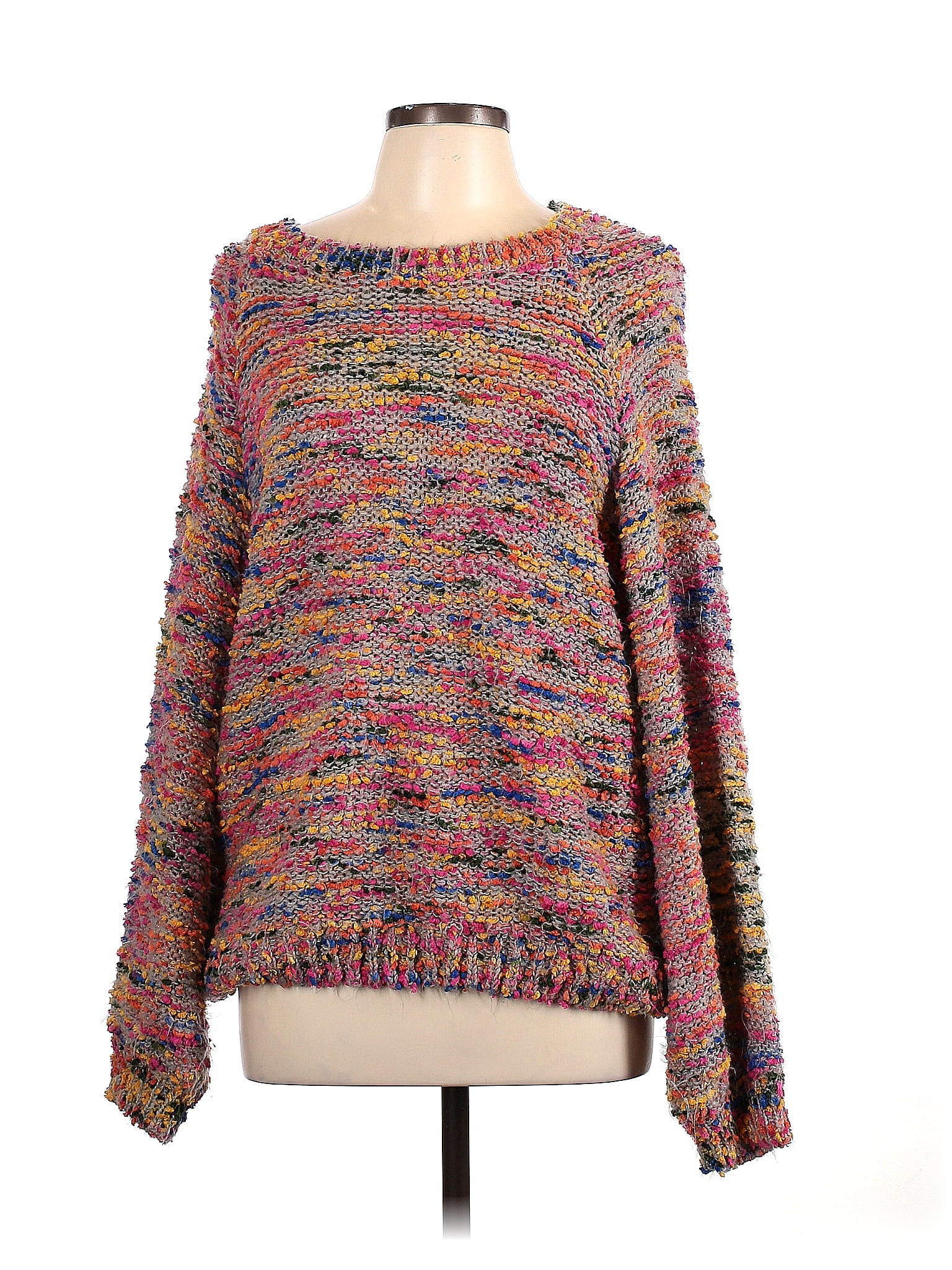 Dna Couture Color Block Marled Purple Pullover Sweater Size L - 47% off ...