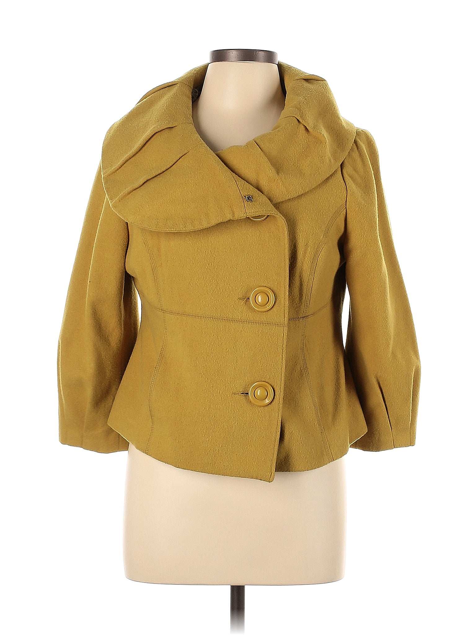 Mossimo Solid Yellow Gold Wool Coat Size L - 50% off | thredUP