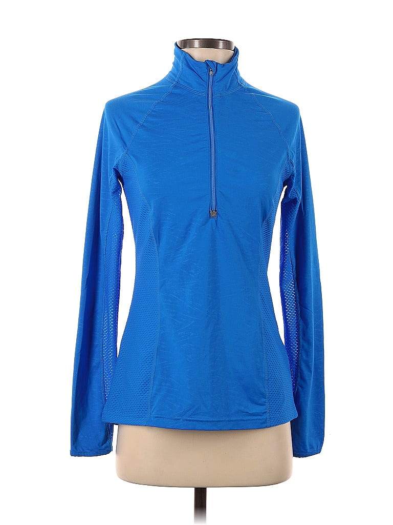 Athleta Solid Blue Track Jacket Size S - 58% off | thredUP