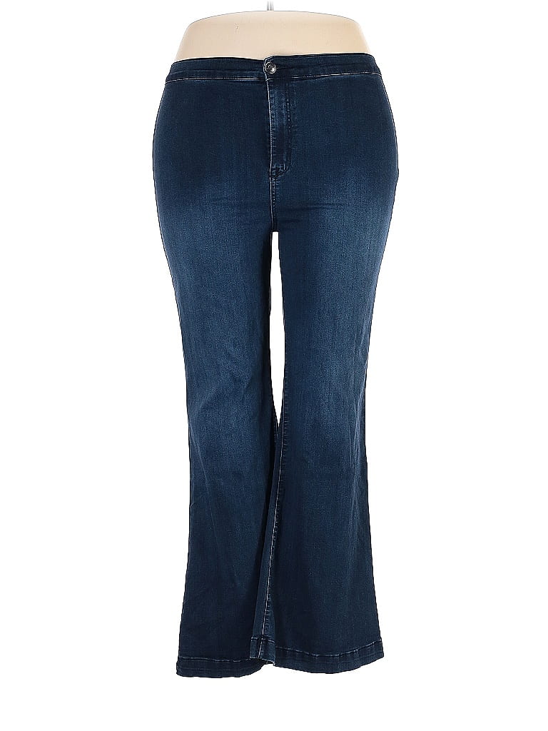 Arula Solid Blue Jeans Size 18 (Plus) - 65% off | thredUP
