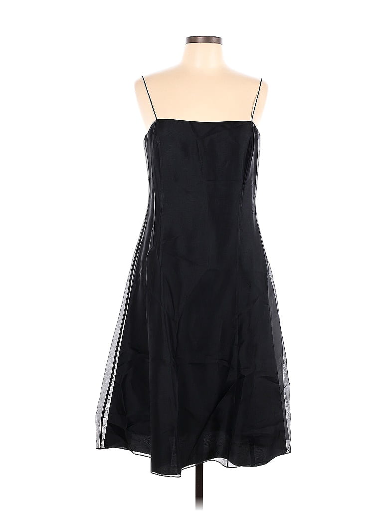 Ann Taylor 100 Silk Solid Black Cocktail Dress Size 12 75 Off Thredup