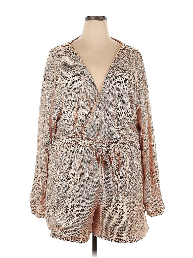SRV X FTF 100% Polyester Metallic Silver Romper Size 3 (Plus) - 52% off ...