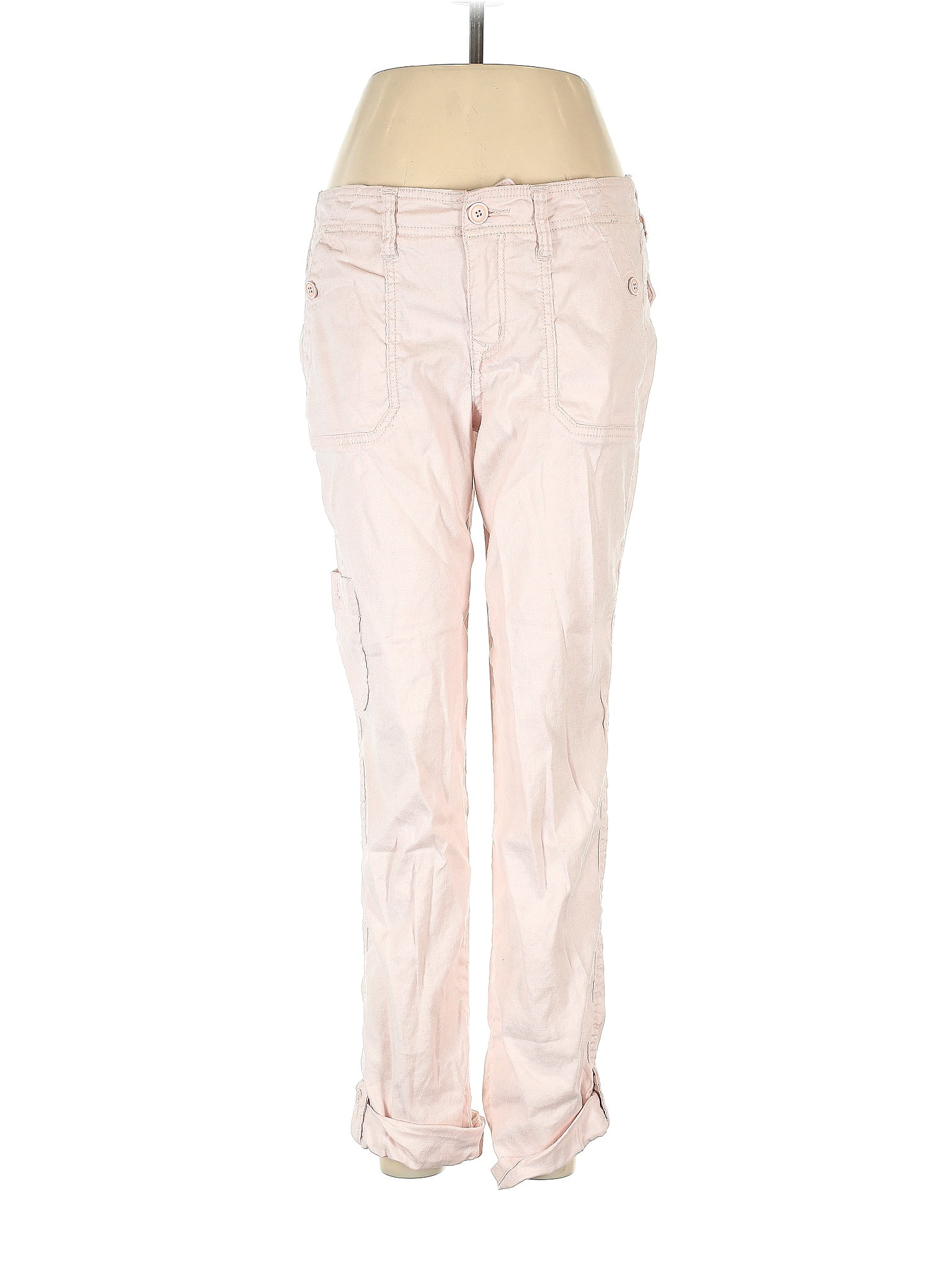 Level 99 Solid Pink Linen Pants 27 Waist - 80% off | thredUP
