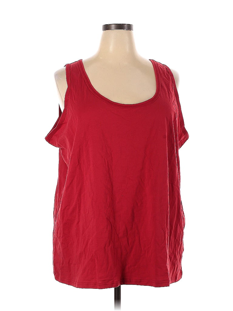 Ellos 100% Cotton Solid Red Tank Top Size 30 (Plus) - 47% off | thredUP