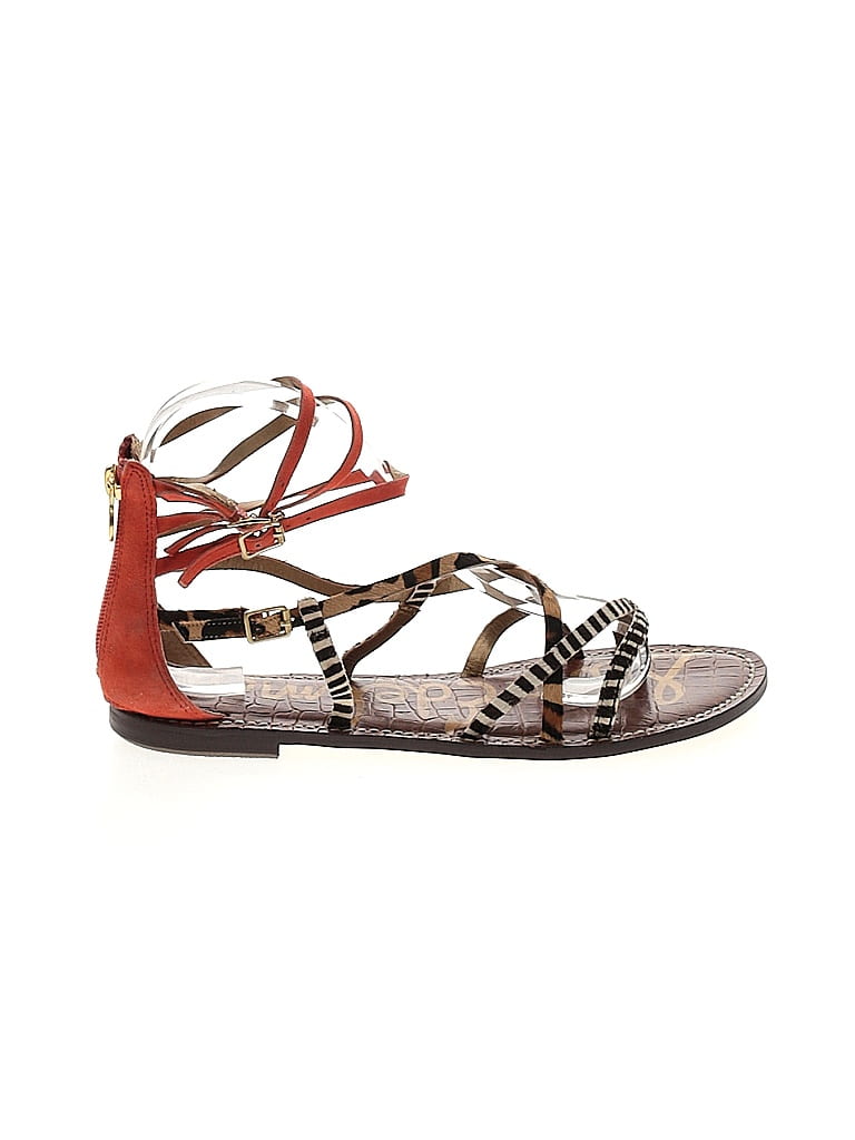 Sam Edelman 100% Leather Solid Brown Red Sandals Size 8 1/2 - 61% off ...