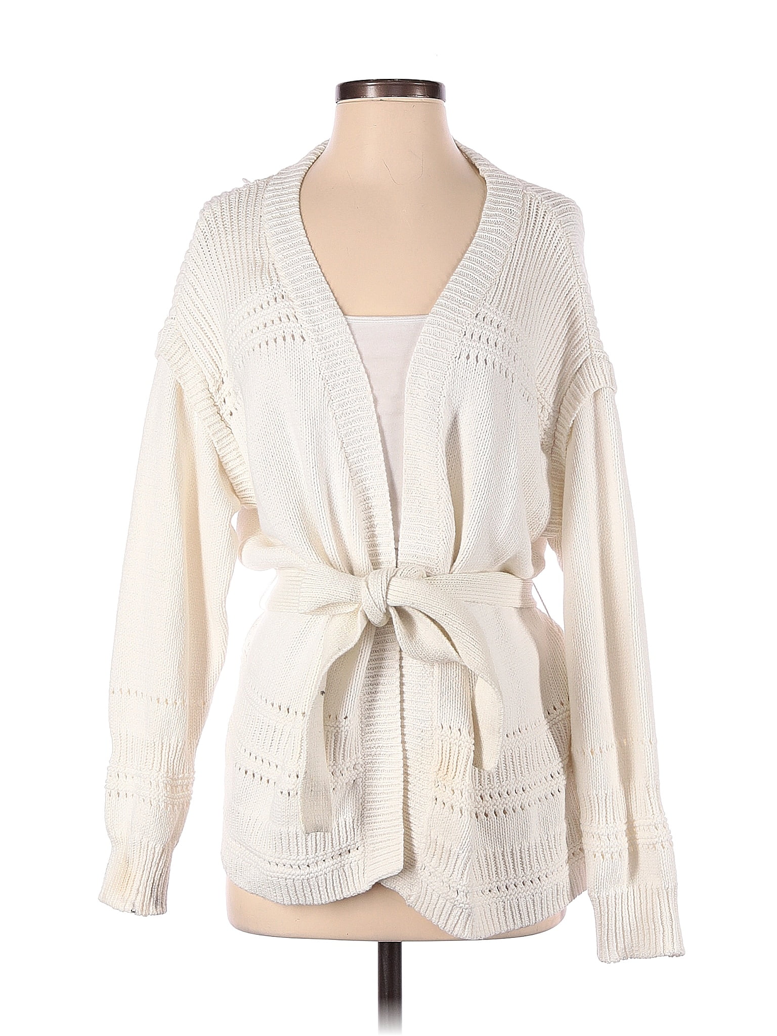 Intermix 100% Cotton Color Block Solid Ivory Cardigan Size S - 80% off ...