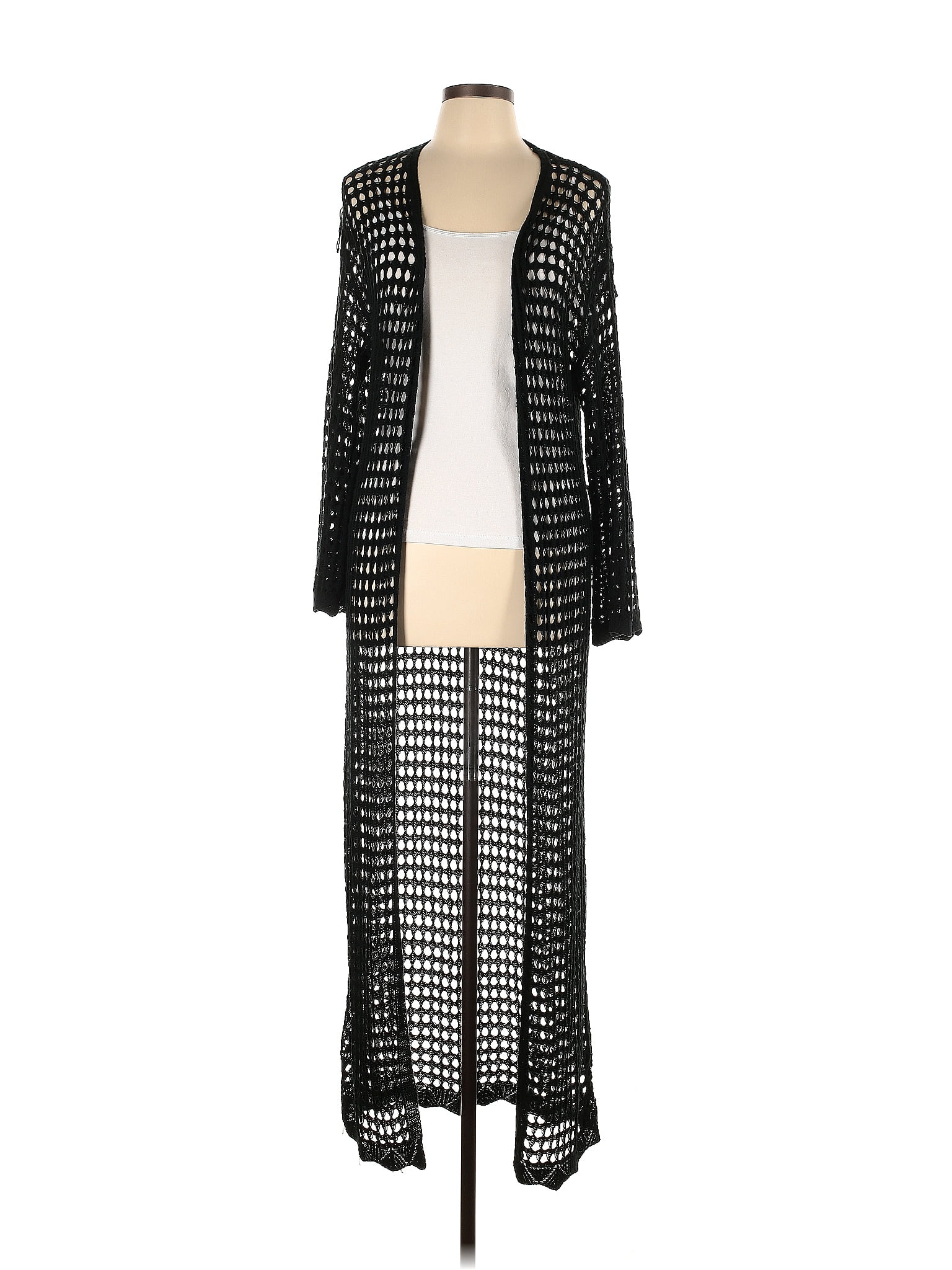 Love Sense 100% Acrylic Graphic Solid Black Cardigan Size M - 68% off ...
