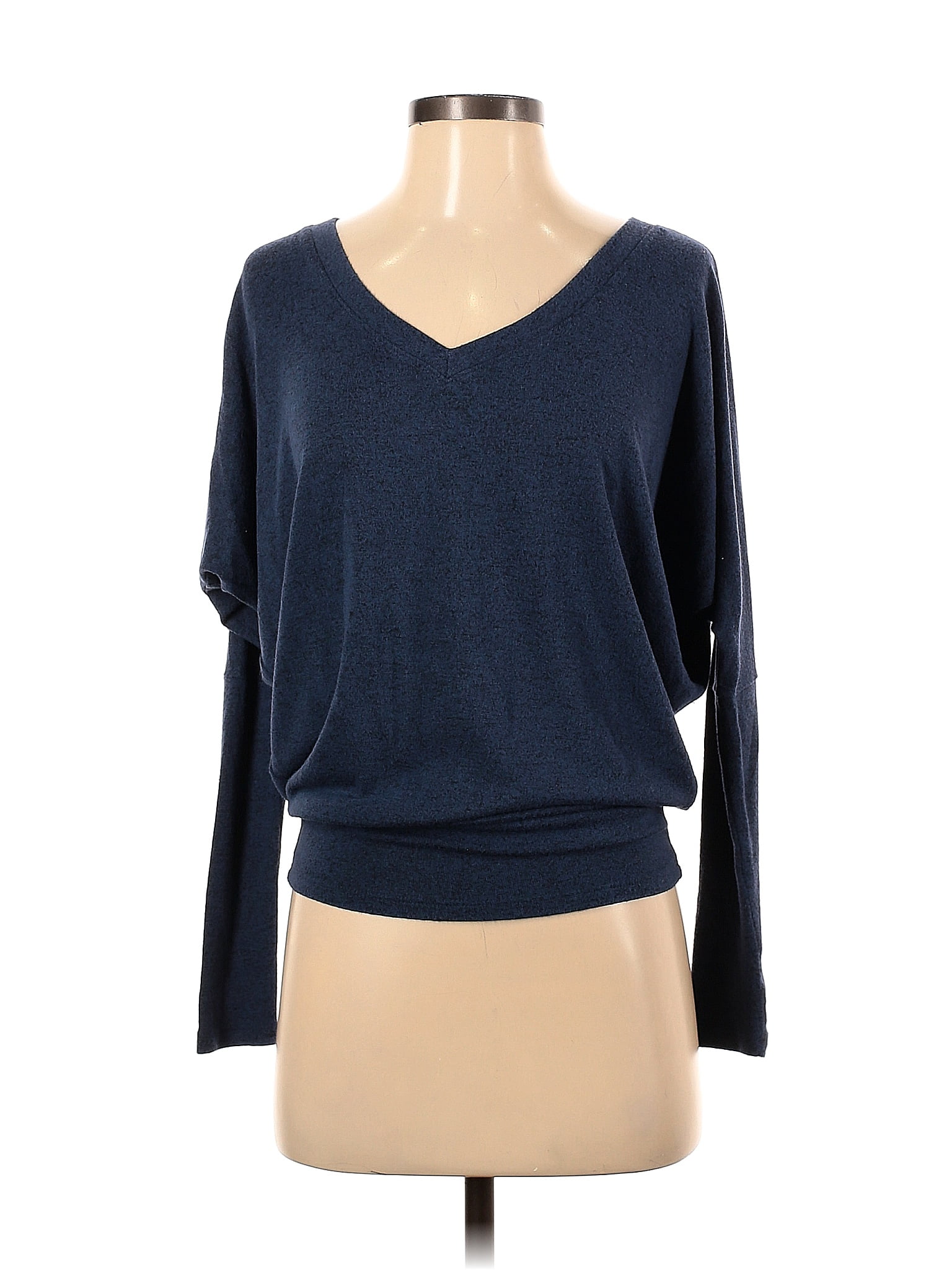 W. by Wantable Color Block Solid Navy Blue Pullover Sweater Size XS ...