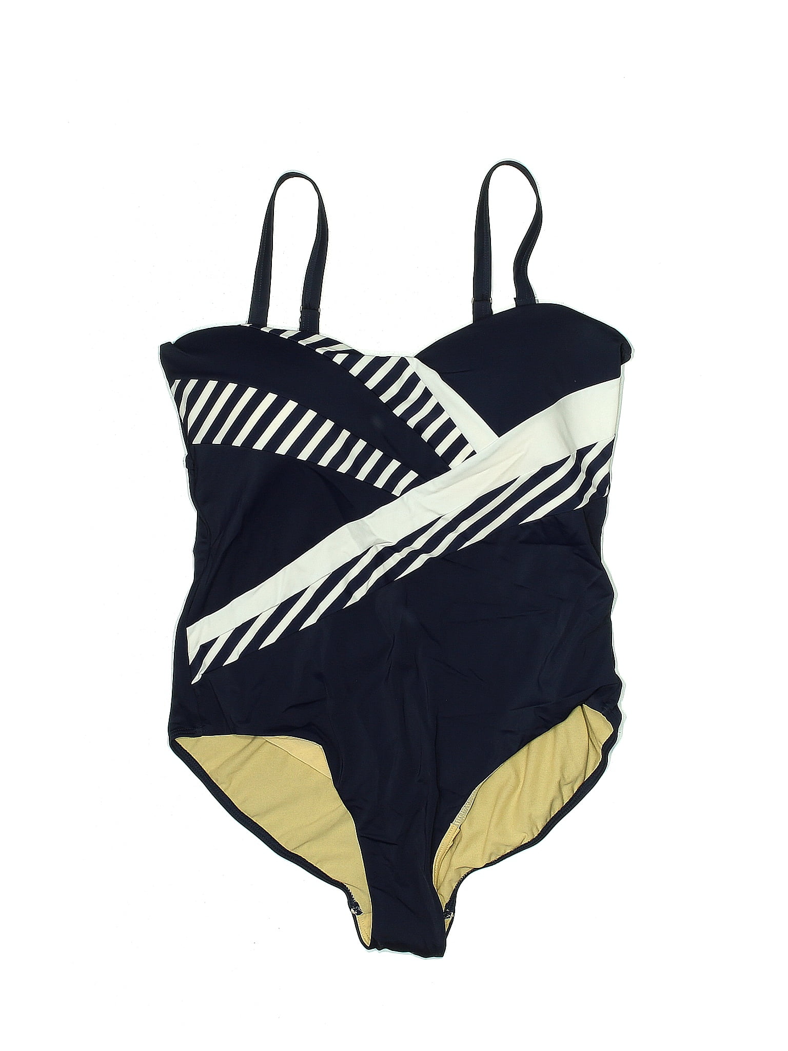 Swimsuits for all Color Block Graphic Blue One Piece Swimsuit Size 18 ...