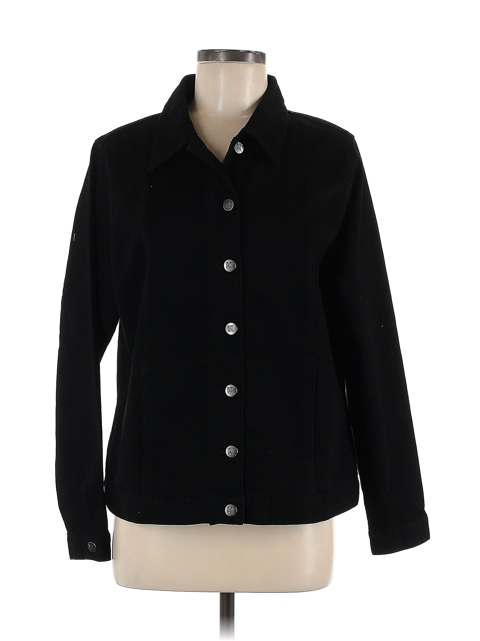 Women With Control Solid Black Jacket Size M - 62% off | thredUP