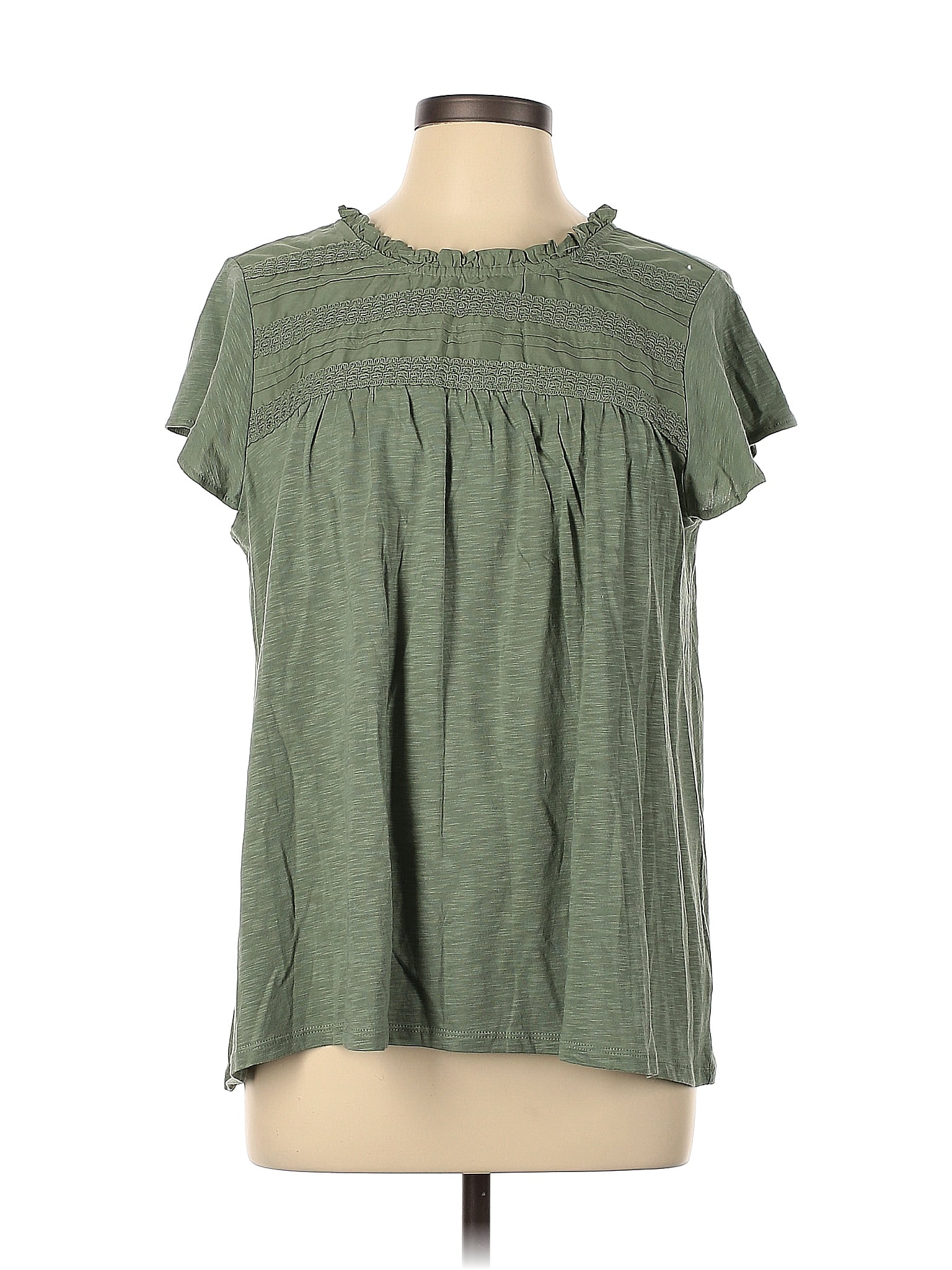 Ella Moss Green Short Sleeve Top Size L 77 Off Thredup