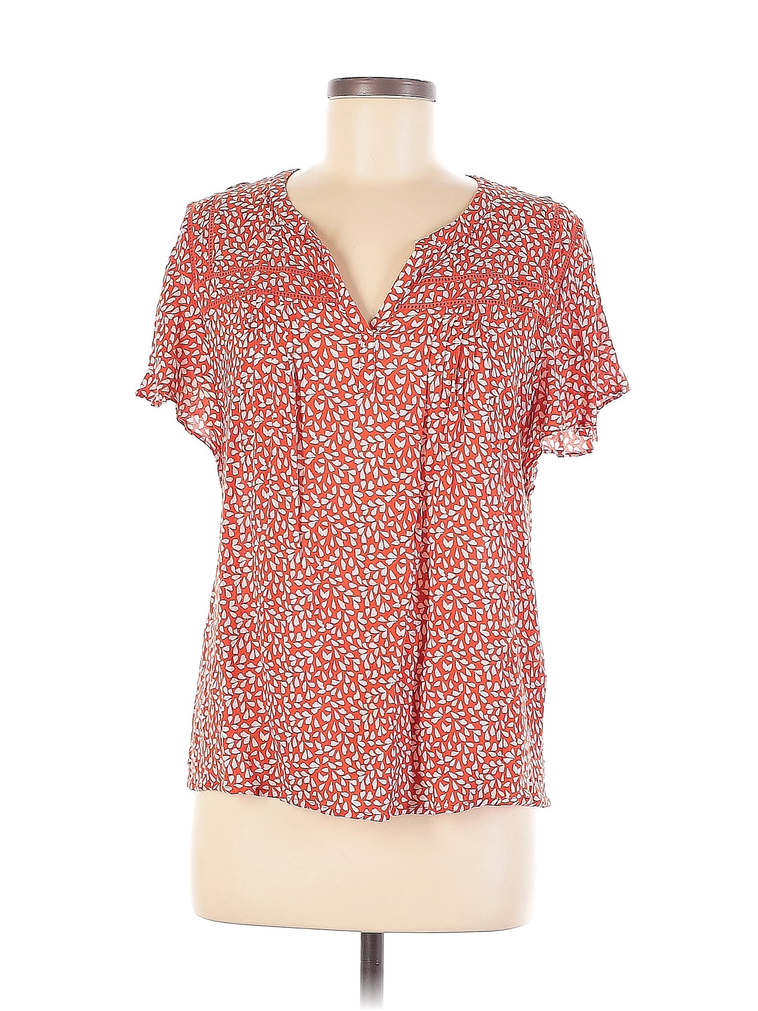 Daniel Rainn Polka Dots Red Short Sleeve Blouse Size M (Petite) - 69% off | thredUP