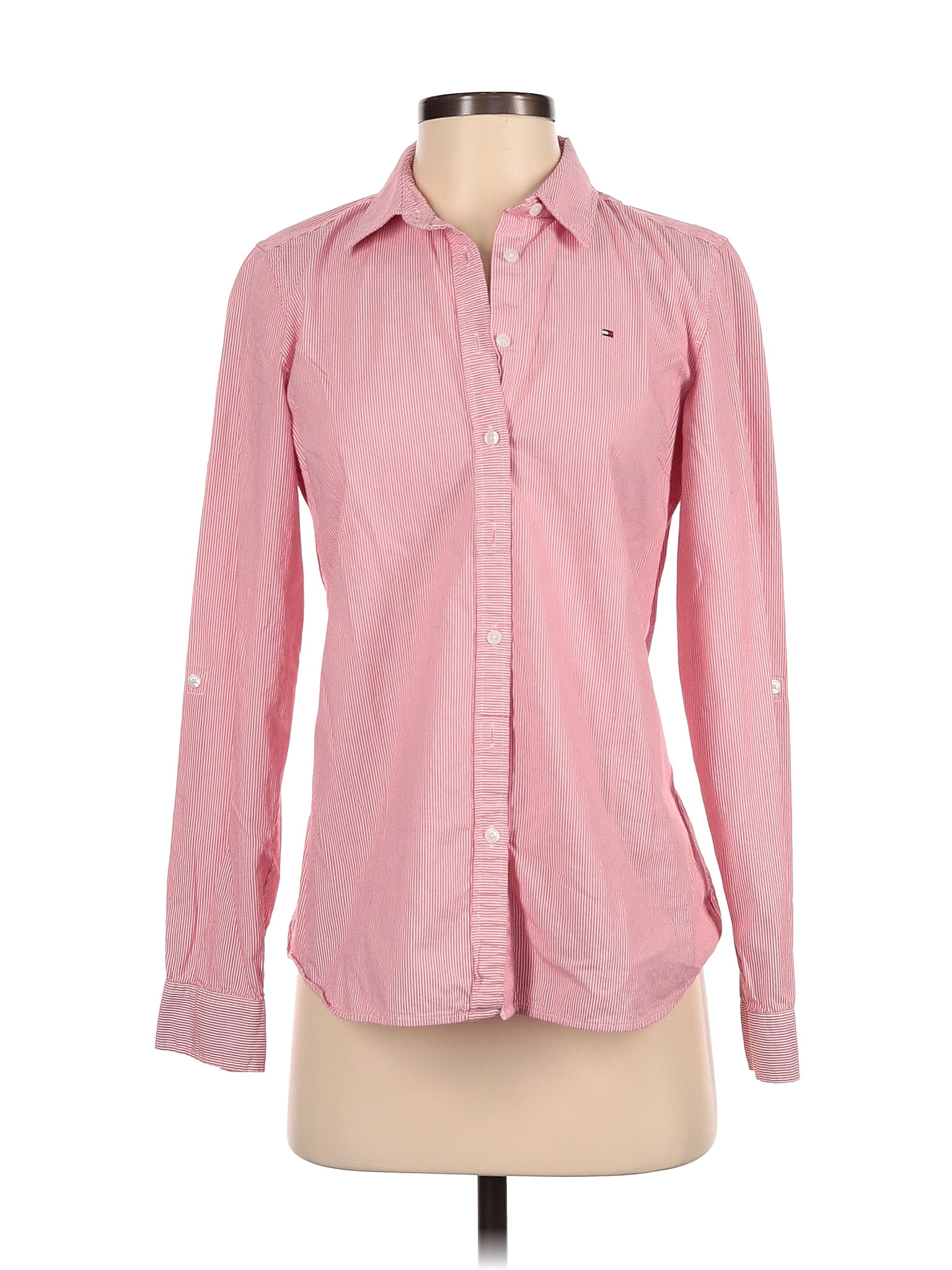 Tommy Hilfiger 100% Cotton Pink Long Sleeve Button-Down Shirt Size S - 77% off | thredUP