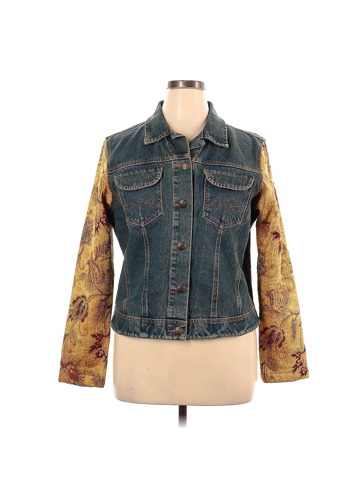 CAbi 100% Cotton Gold Denim Jacket Size XL - 69% off | thredUP
