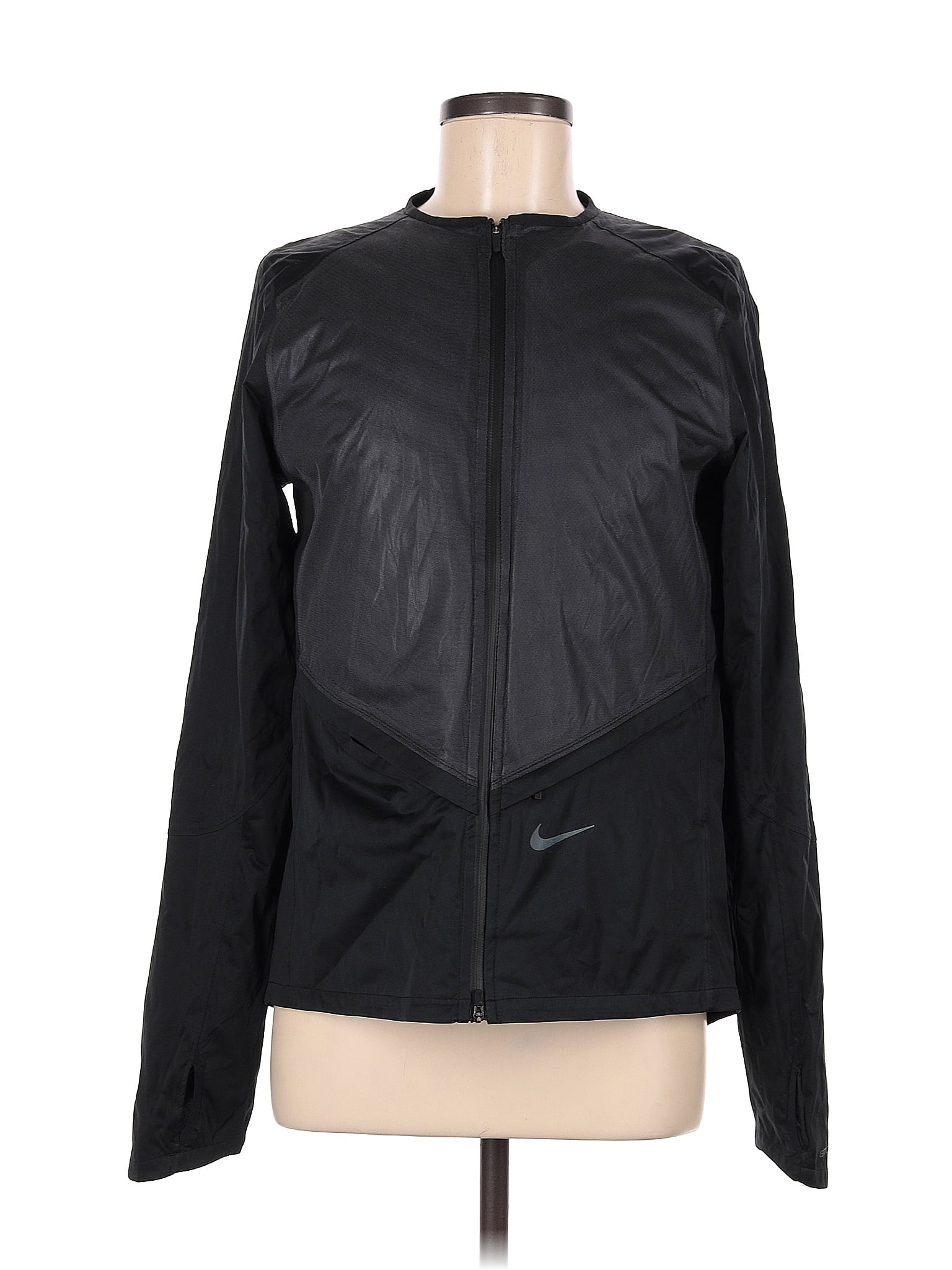 Nike 100% Polyester Solid Black Jacket Size M - 68% off | ThredUp