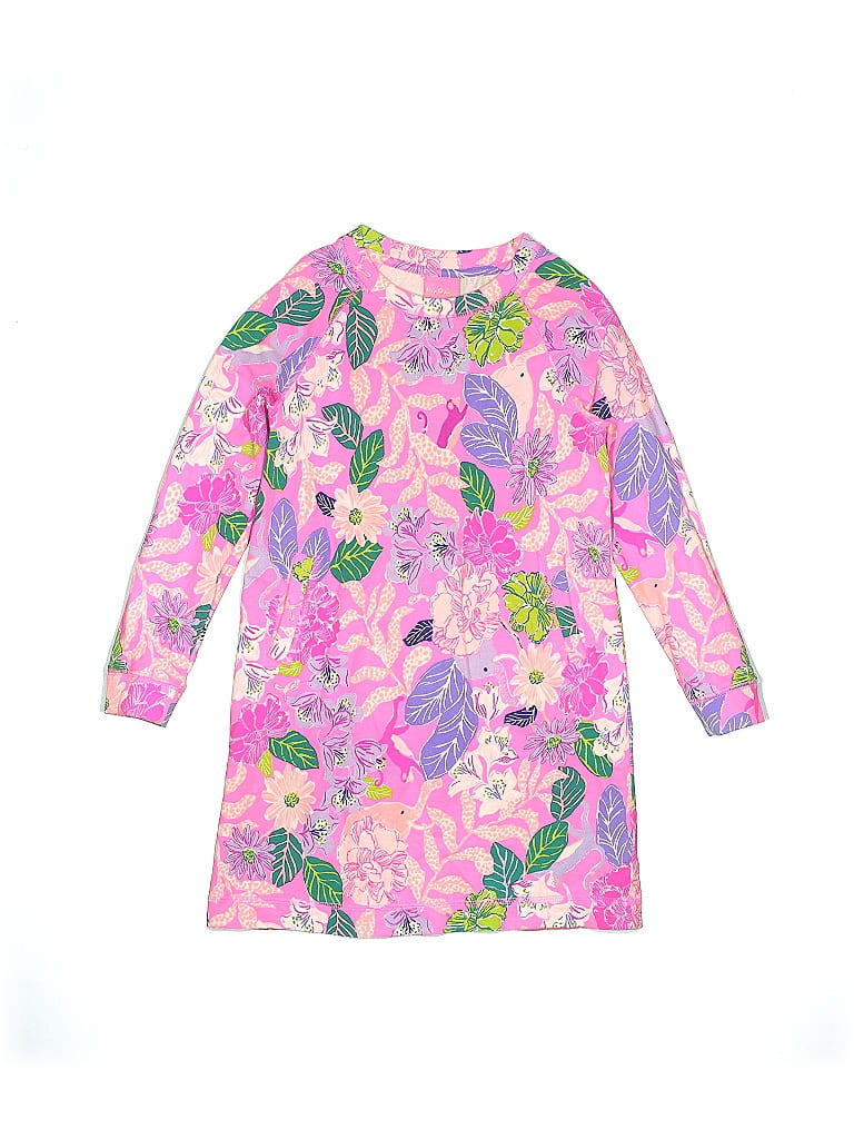 Lilly Pulitzer 100 Cotton Floral Pink Dress Size 8 10 64 Off