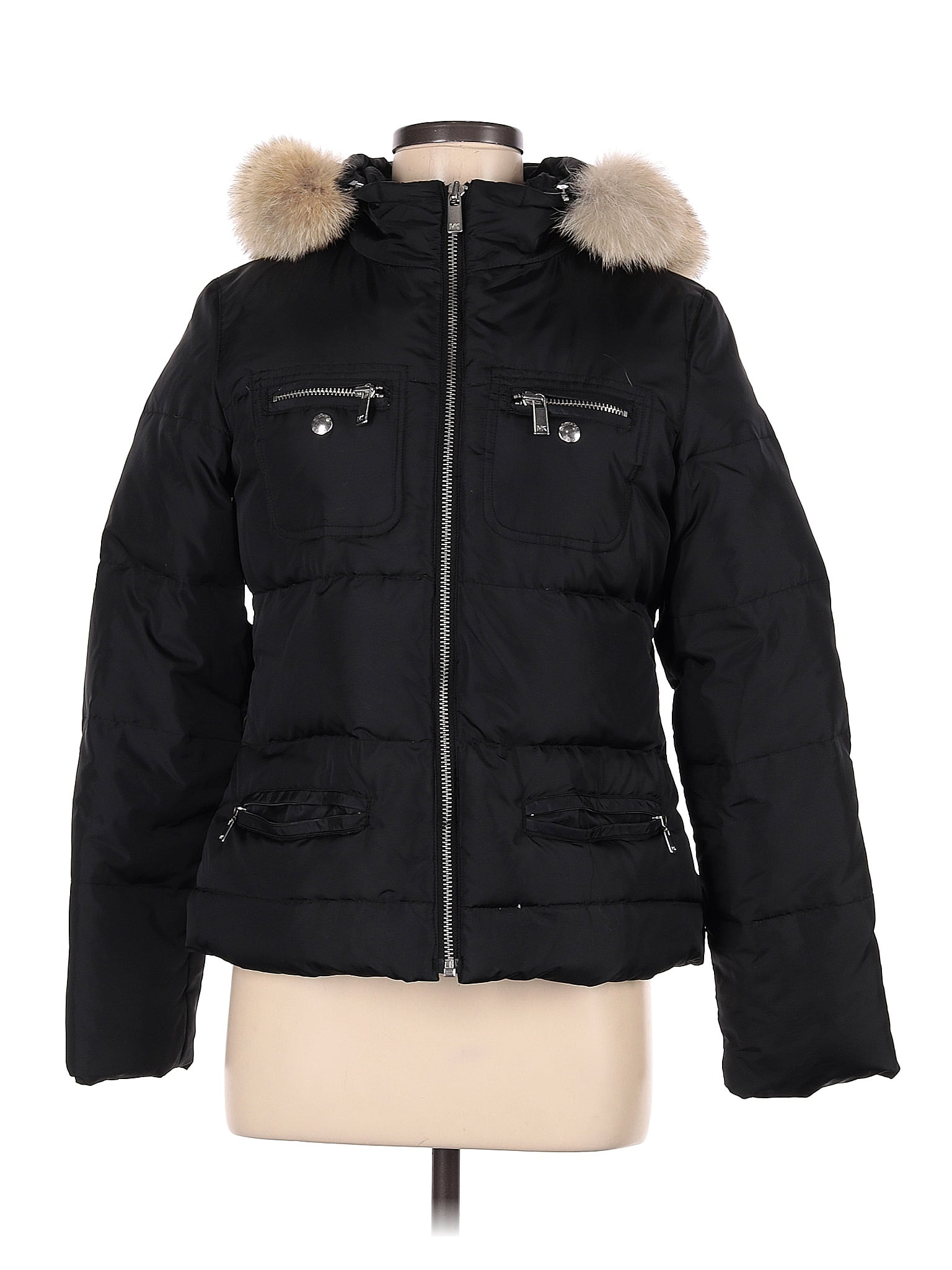 Michael Michael Kors Solid Black Coat Size M 73 Off Thredup