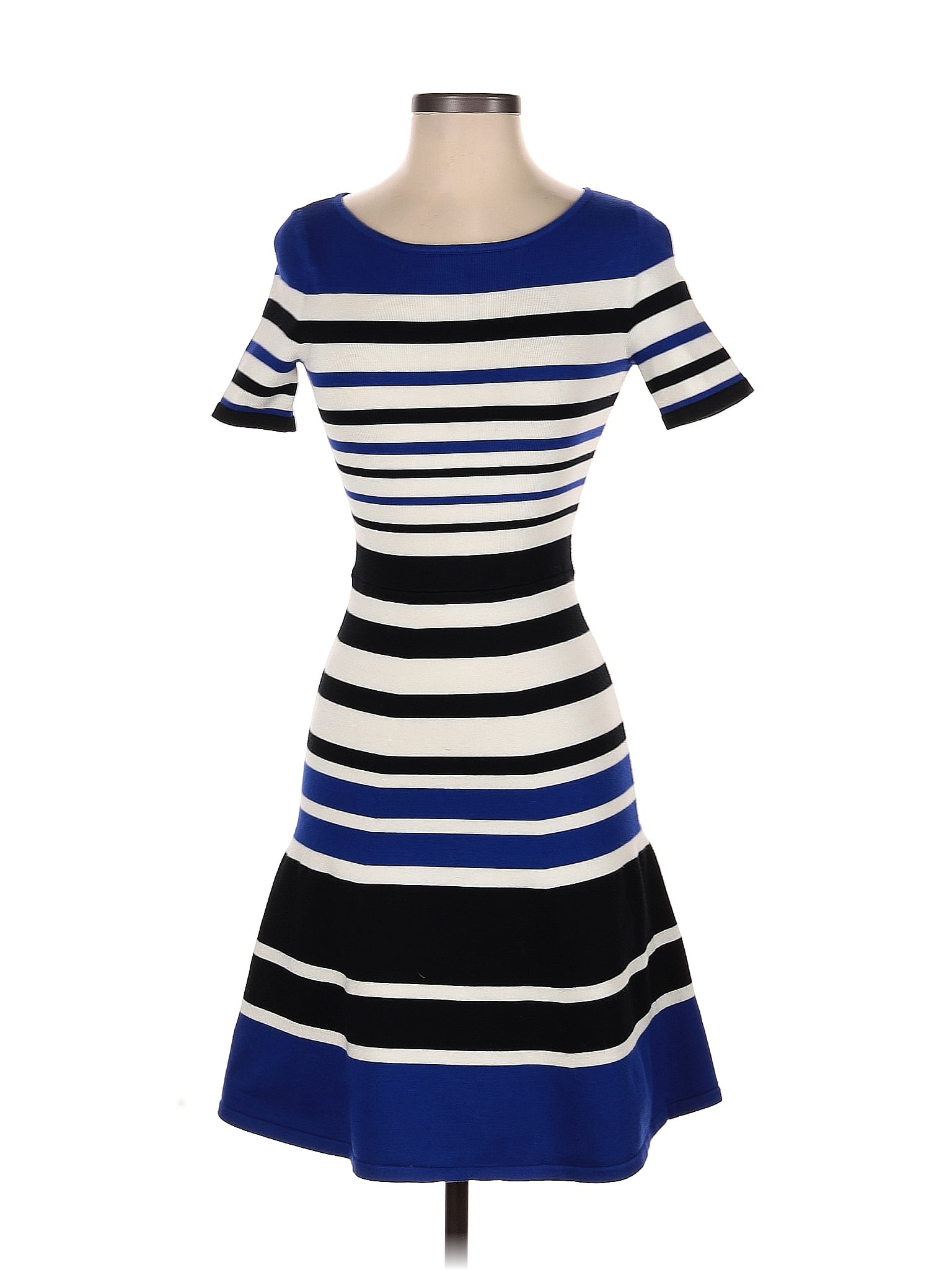 Bcbgmaxazria Stripes Blue Casual Dress Size Xxs 83 Off Thredup