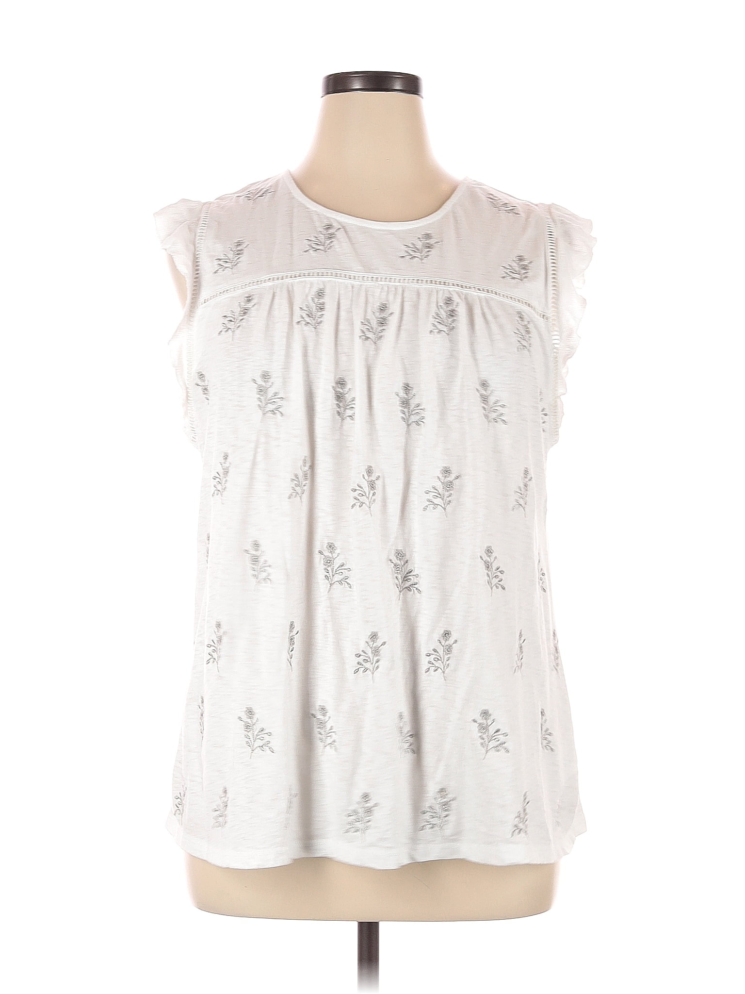 Styleandco Floral White Short Sleeve Blouse Size Xl 55 Off Thredup