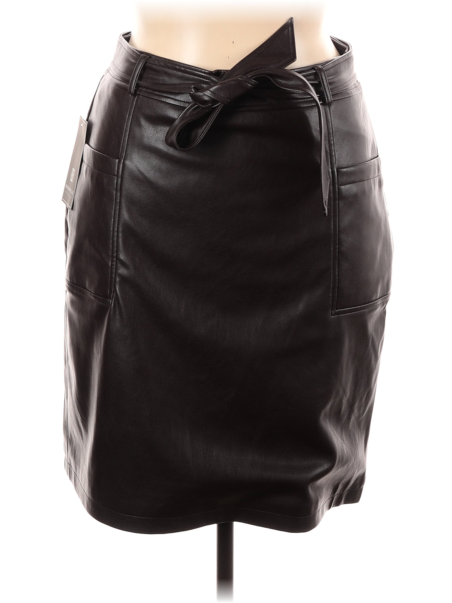 Bagatelle 100% Polyurethane Solid Black Faux Leather Skirt Size 16 - 74% off | thredUP