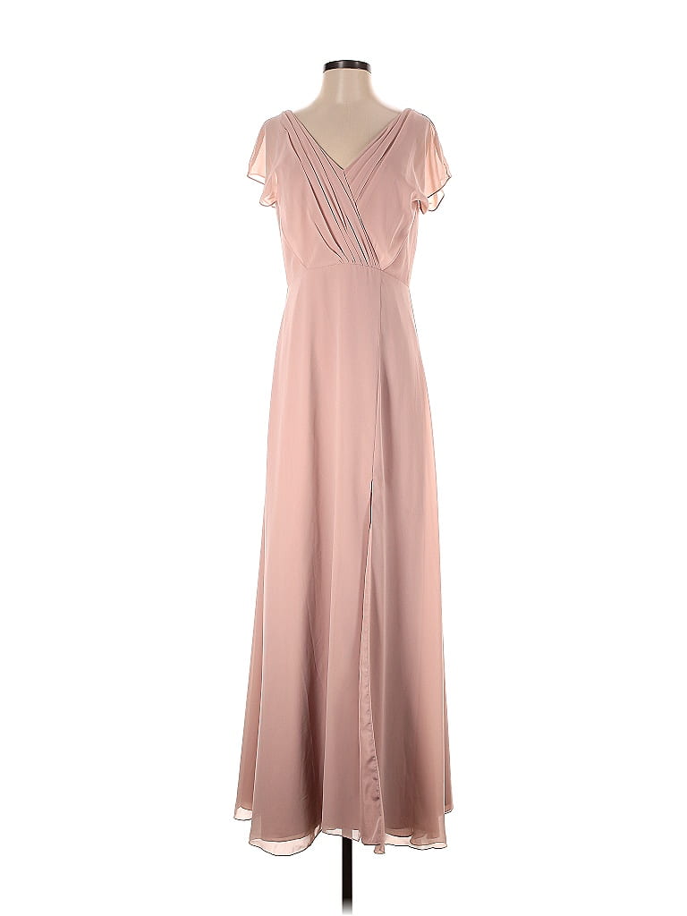 Monique Lhuillier Bridesmaid 100 Polyester Solid Blush Tan Pink Gwen