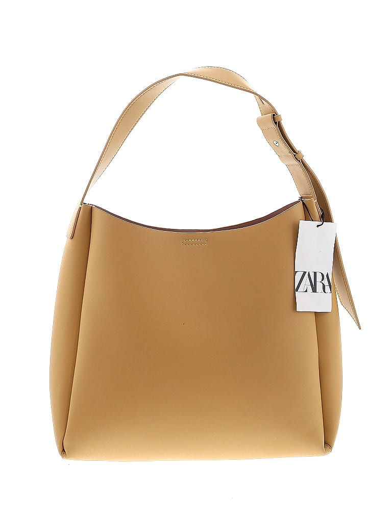 Zara 100% Polyurethane Solid Tan Shoulder Bag One Size - 41% off | thredUP