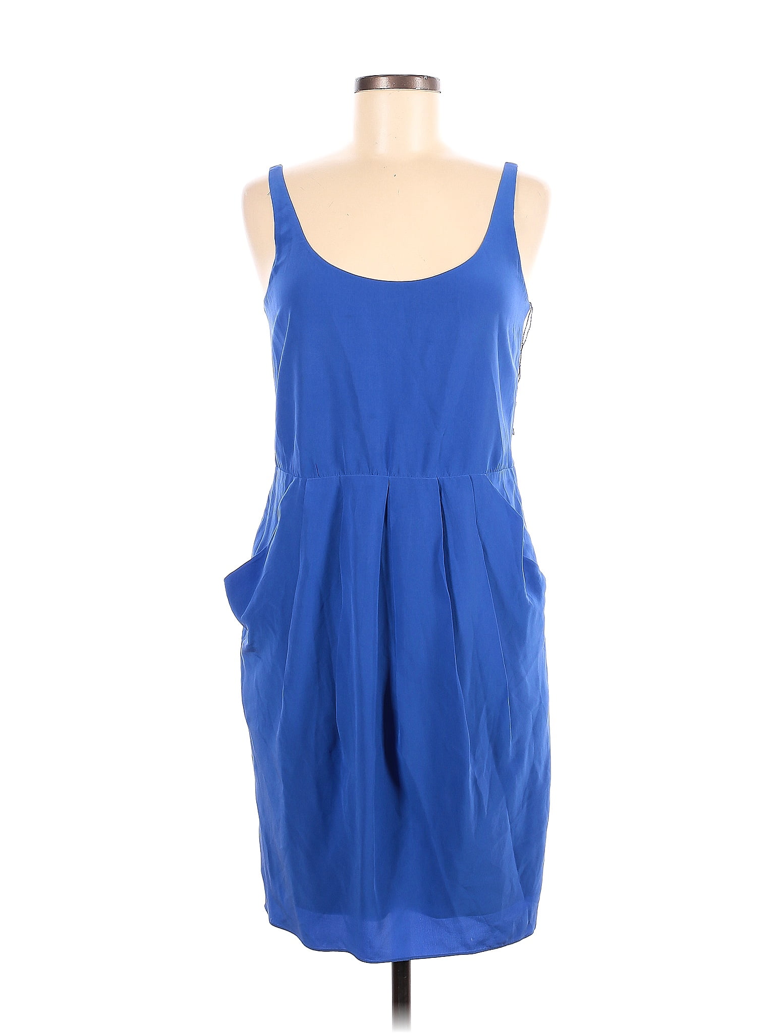 Rebecca Taylor 100 Silk Solid Blue Cocktail Dress Size 6 79 Off