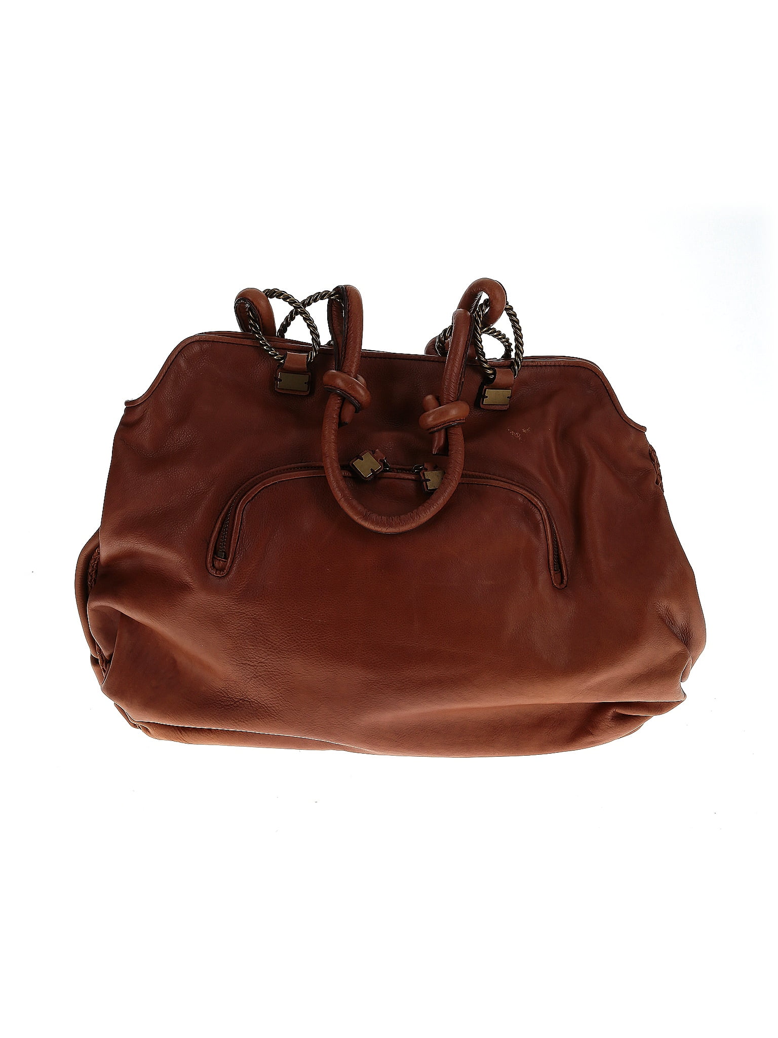 Ellen Tracy 100% Leather Solid Brown Leather Tote One Size - 65% off ...